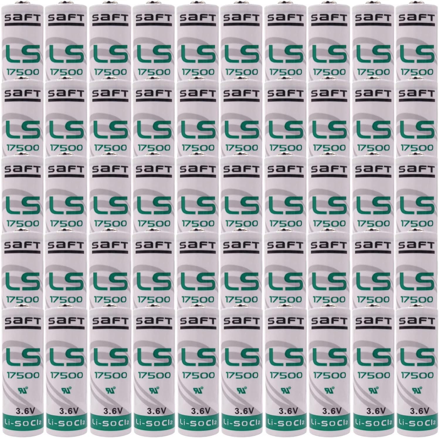 (Pack of 50) LS17500 3.6V Lithium Battery 3600mAh for SAFT LS17500 3.6 ...