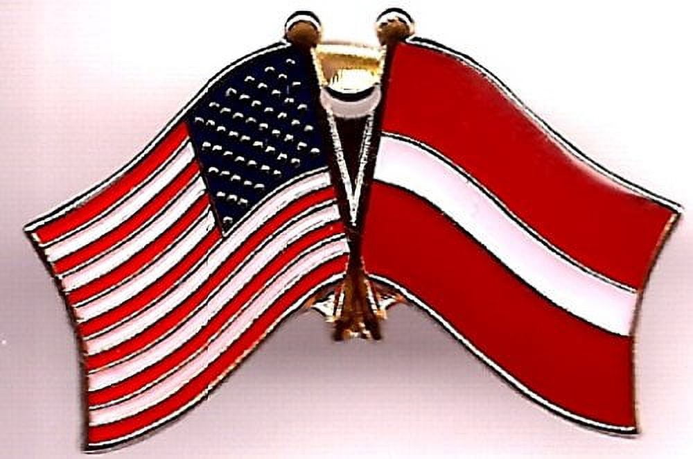 Pack of 50 Latvia & US Crossed Double Flag Lapel Pins, Latvian ...