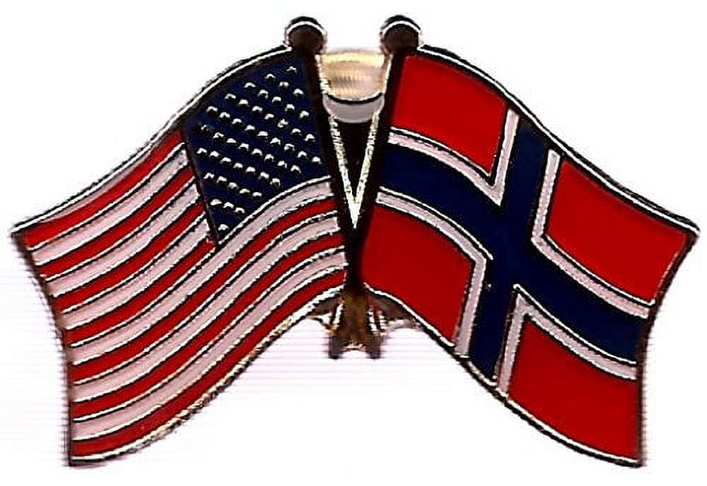 Pack of 50 Norway & US Crossed Double Flag Lapel Pins, Norweigan ...