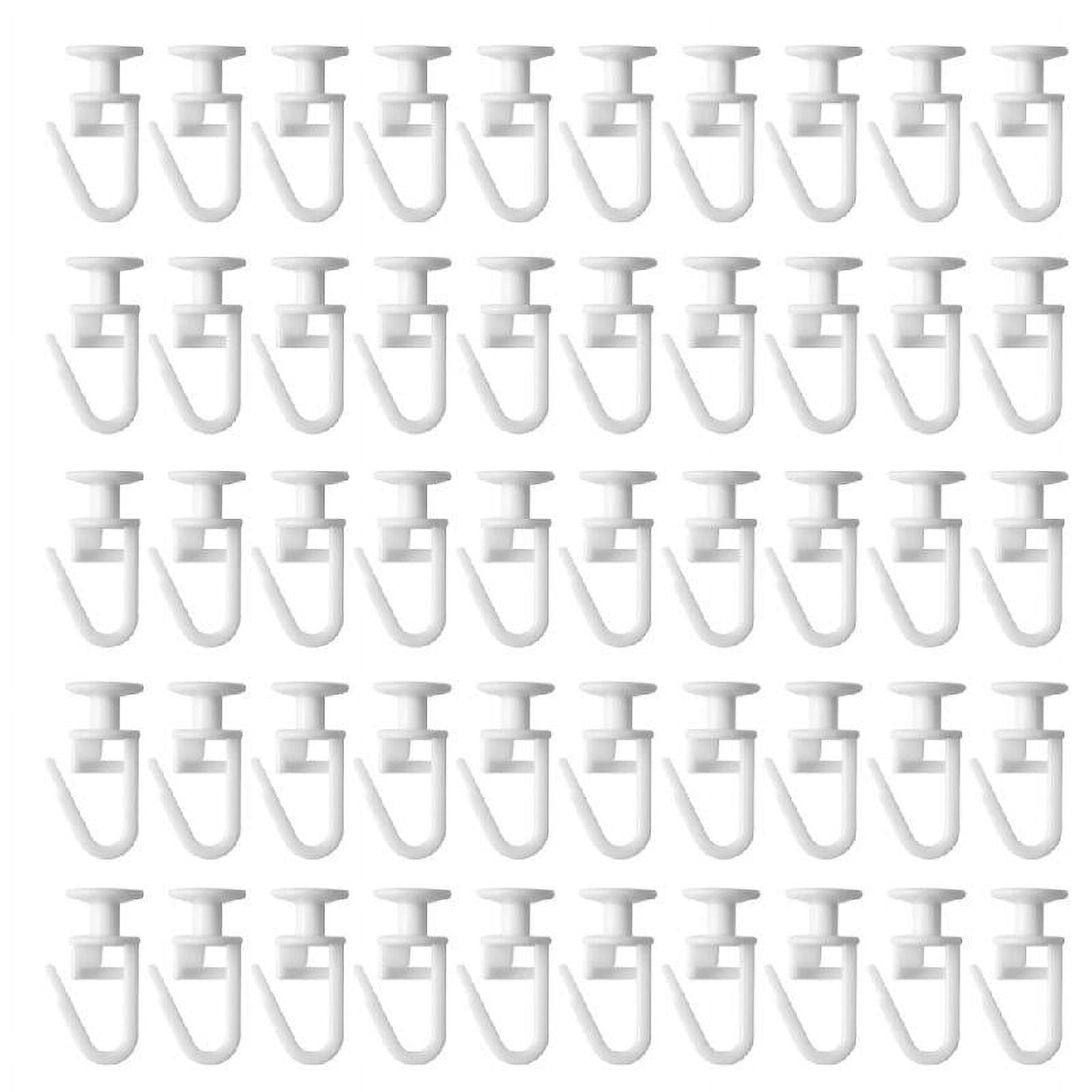 Pack of 50 PVC Curtain Track Gliders Hook Window Curtain Hanging ...