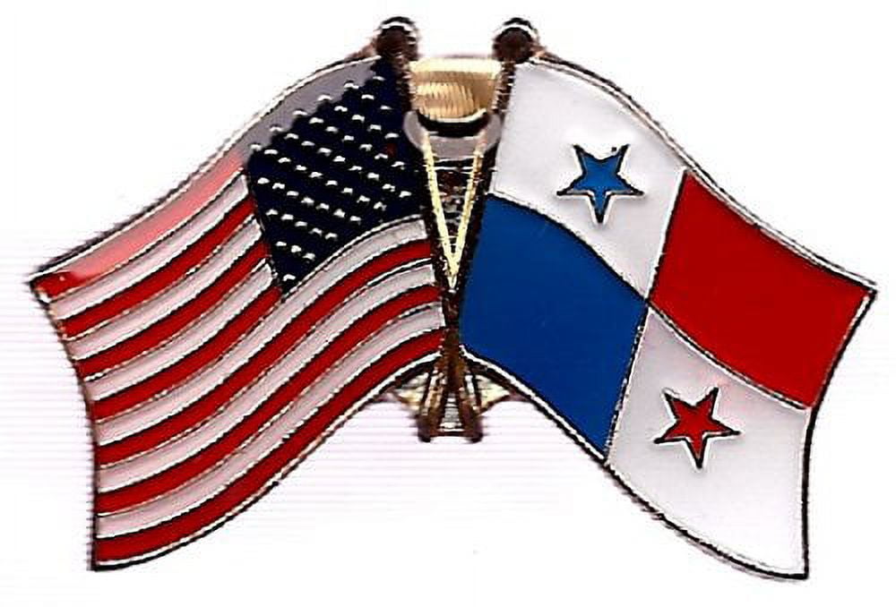 Pack of 50 Panama & US Crossed Double Flag Lapel Pins, Panamanian ...