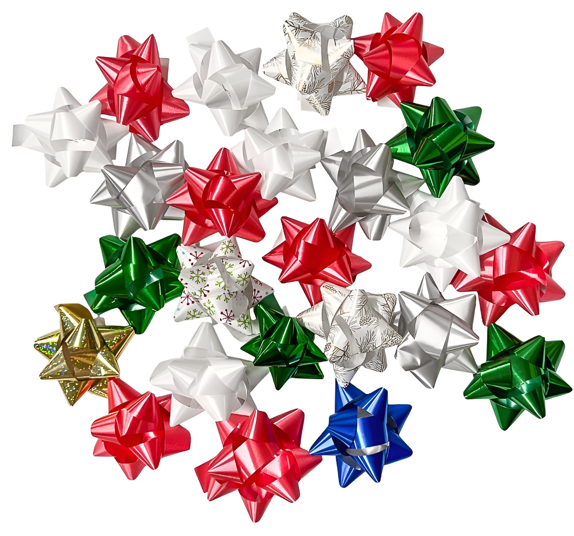 Pack of 50 Self Adhesive Gift Bows in Assorted Color & Designs, Peel N ...