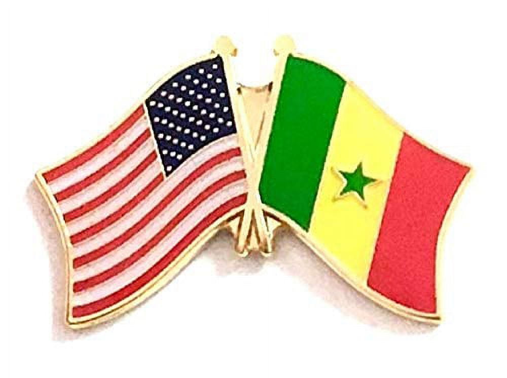 Pack of 50 Senegal & US Crossed Double Flag Lapel Pins, Senegalese ...
