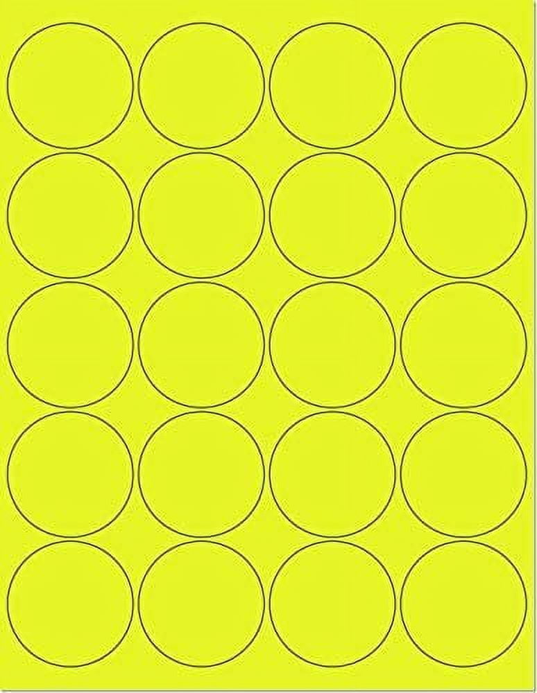 Pack of 50 Sheets, 8-1/2 x 11" Fluorescent Labels for Laser & Inkjet ...