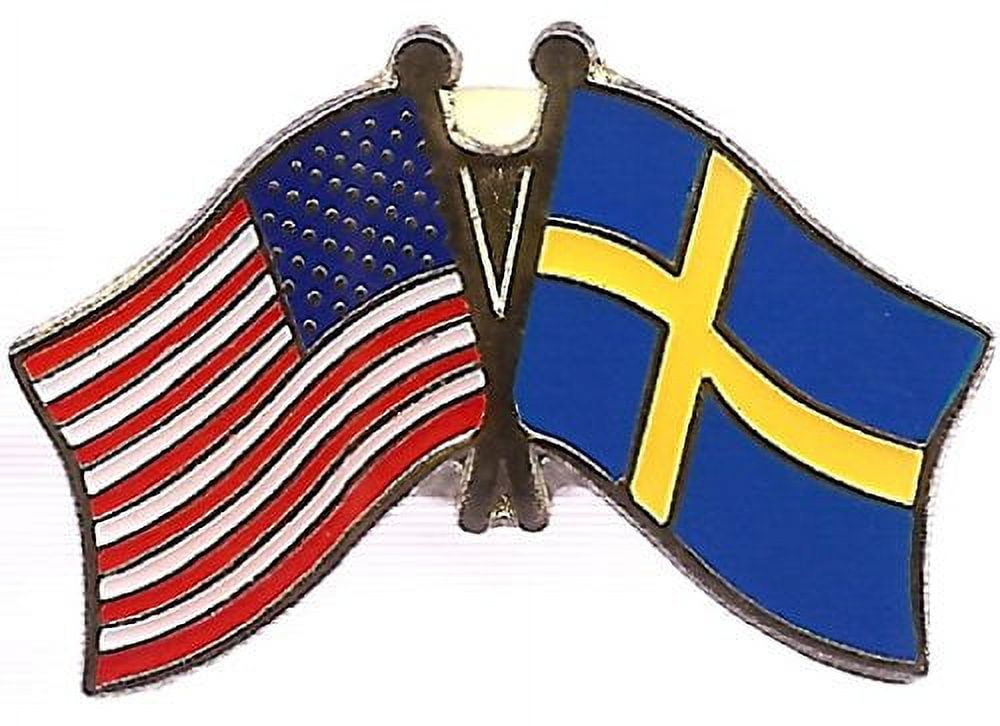Pack of 50 Sweden & US Crossed Double Flag Lapel Pins, Swedish ...