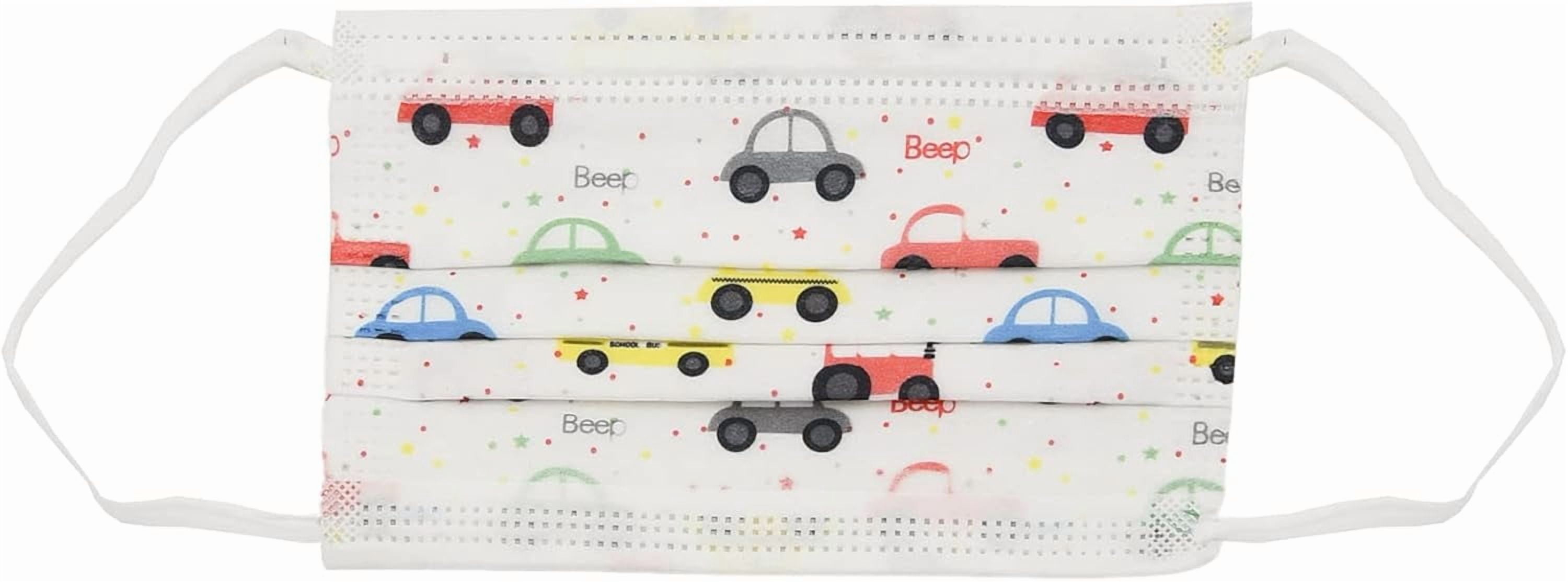 Pack of 50 Three-Layer Disposable Children's Face Masks with Fun ...