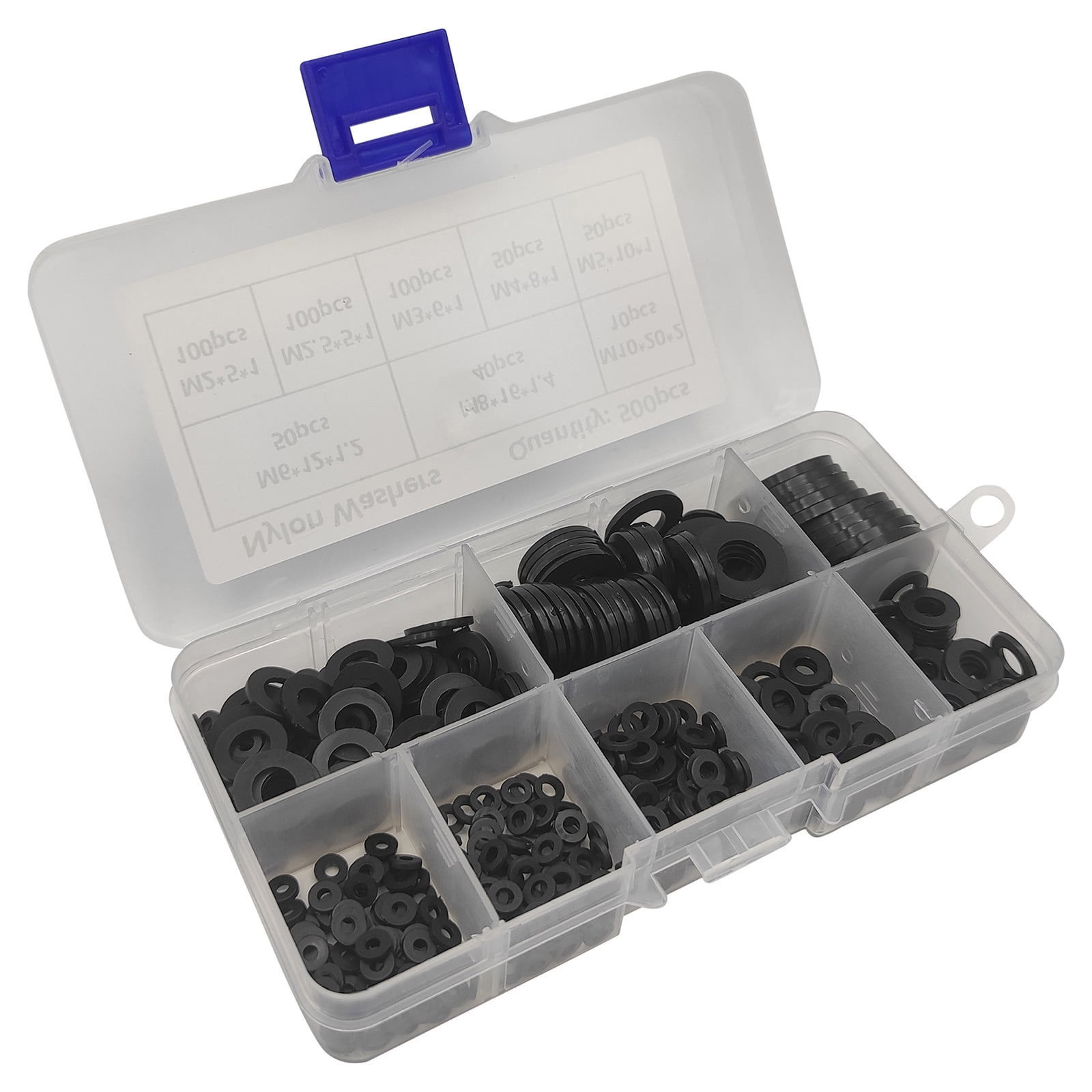 Pack of 500 Plastic Washers Washers Black Nylon Spacer Sleeves Plastic ...