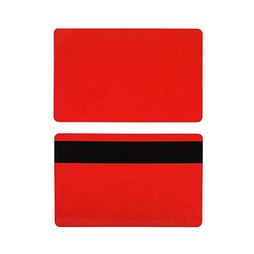 Pack of 500 Premium Graphic Quality Red PVC w/HiCo 3 Track Mag Stripe Cards CR80 30 Mil Standard ...