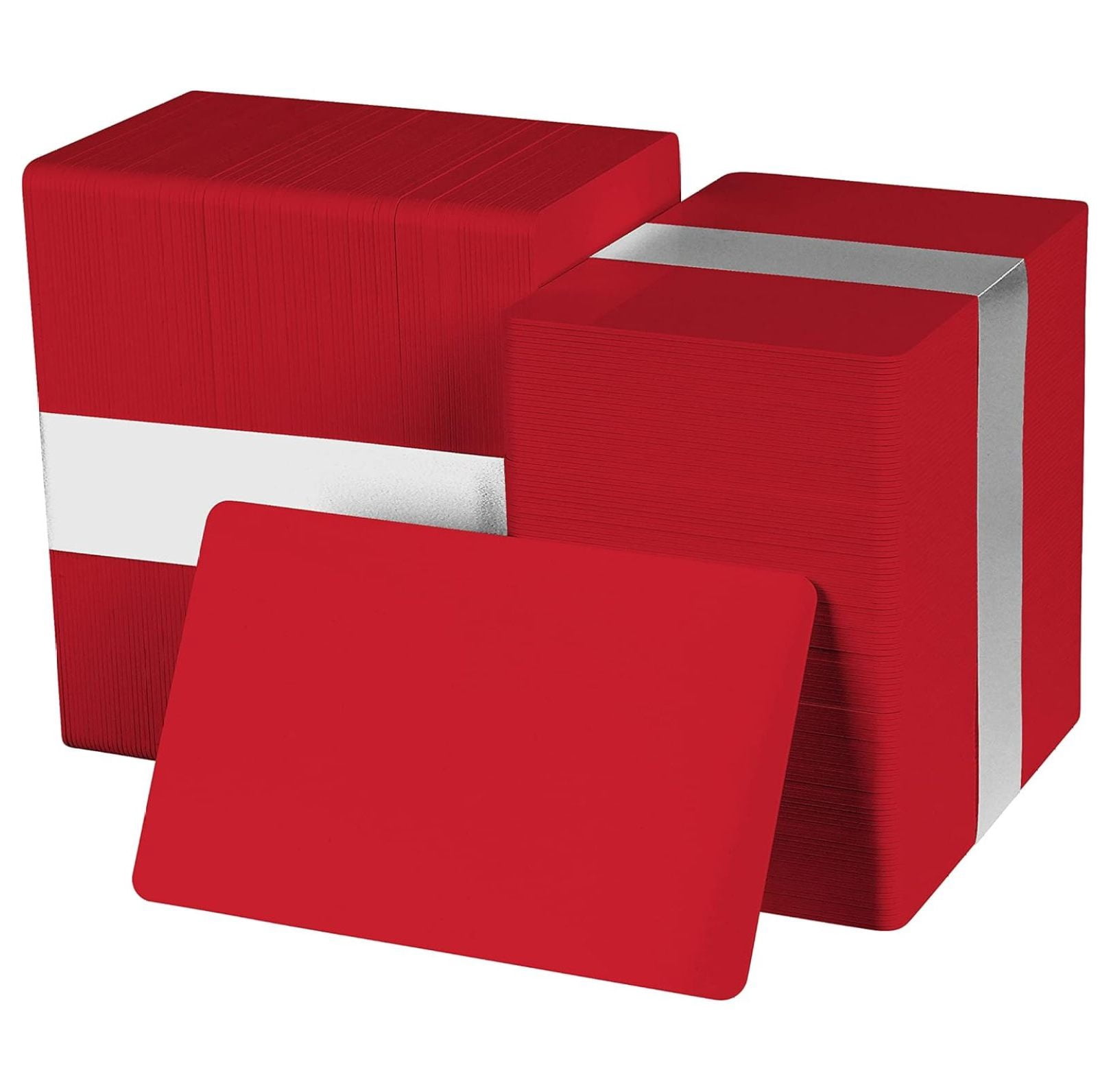Pack of 500 Red CR80 PVC Cards | 30 mil by - Walmart.com