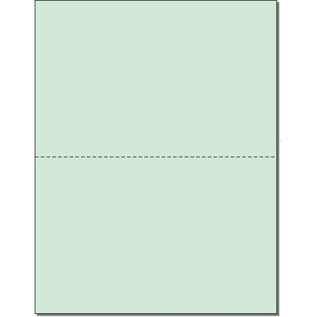 Pack of 500 Sheets, 8-1/2 x 11" Letter Size Perforated Paper Green ...