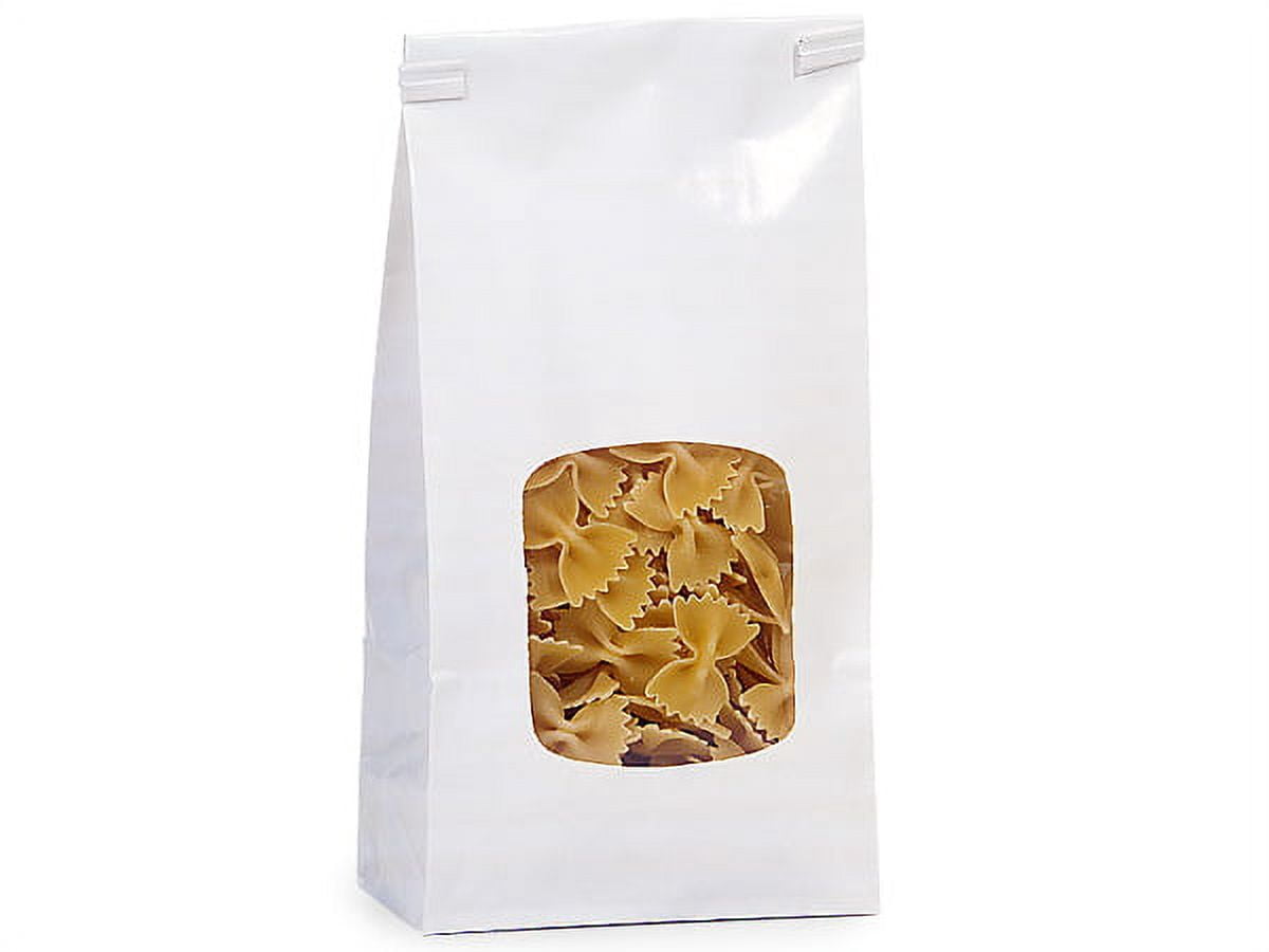 Pack of 500, Solid 1 Lb White Window Coffee Bags 4-3/4"X2.5"X9.5" For ...