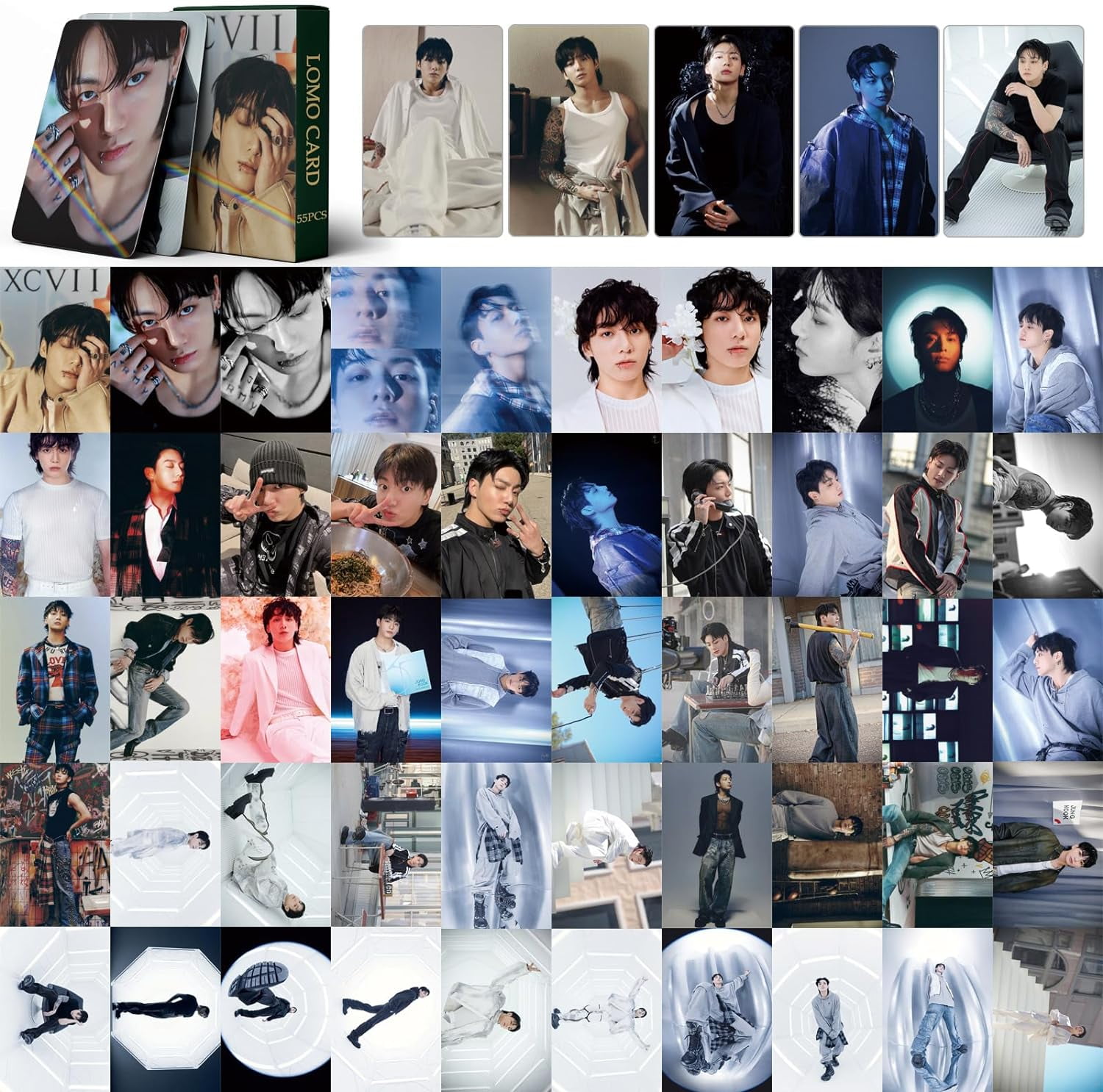 Pack of 55 Lomo Laser Cards JungKook GOLDEN BTS Bangtan Boys Jungkook ...