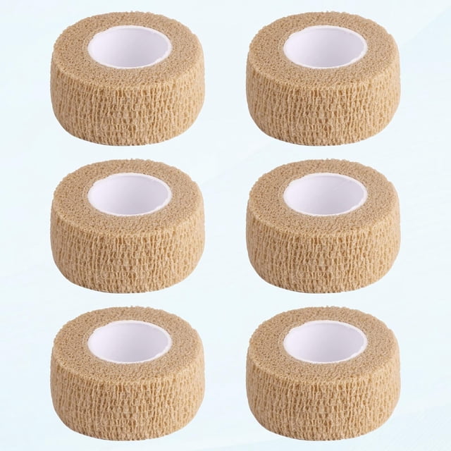 Pack of 6 1" wide skin tone elastic self-adhesive bandages finger tape ...