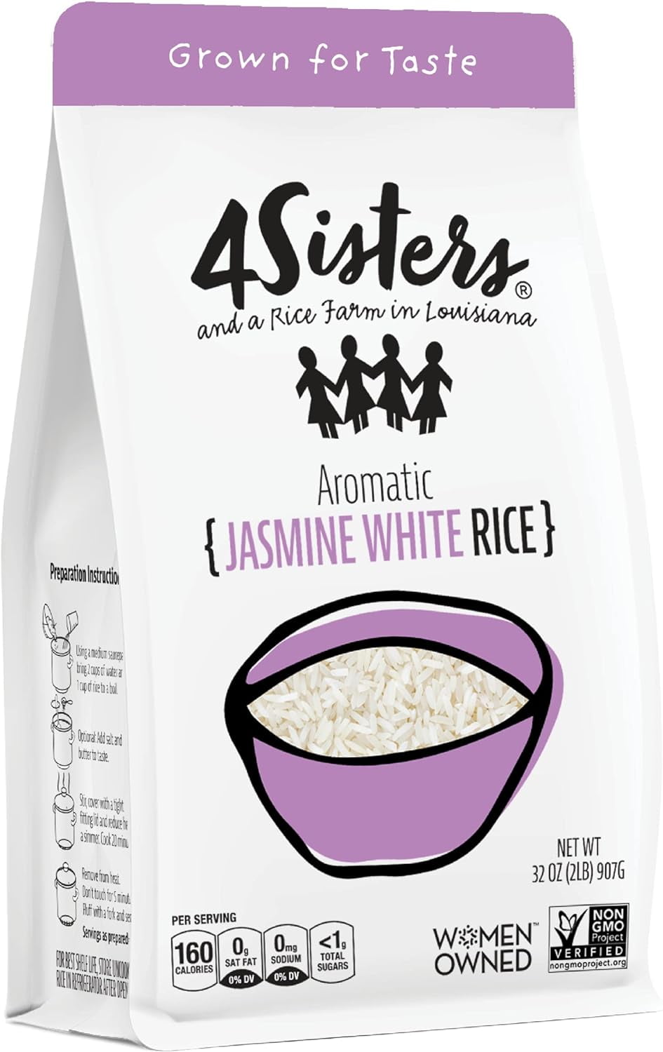 Pack of 6, 4Sisters Aromatic Jasmine Rice, 32 oz - Walmart.com