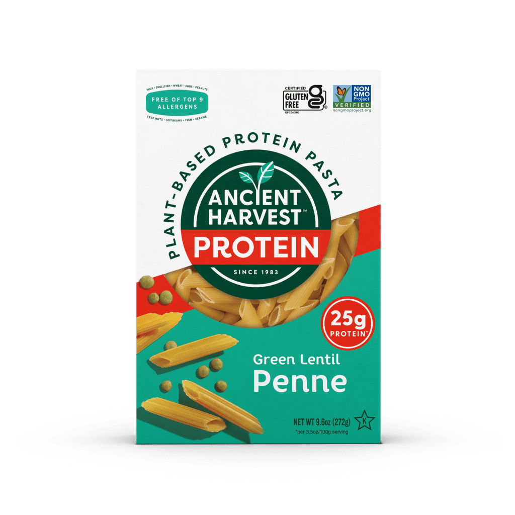 Pack of 6, Ancient Harvest Green Lentil Penne Plant-Based Protein Pasta ...