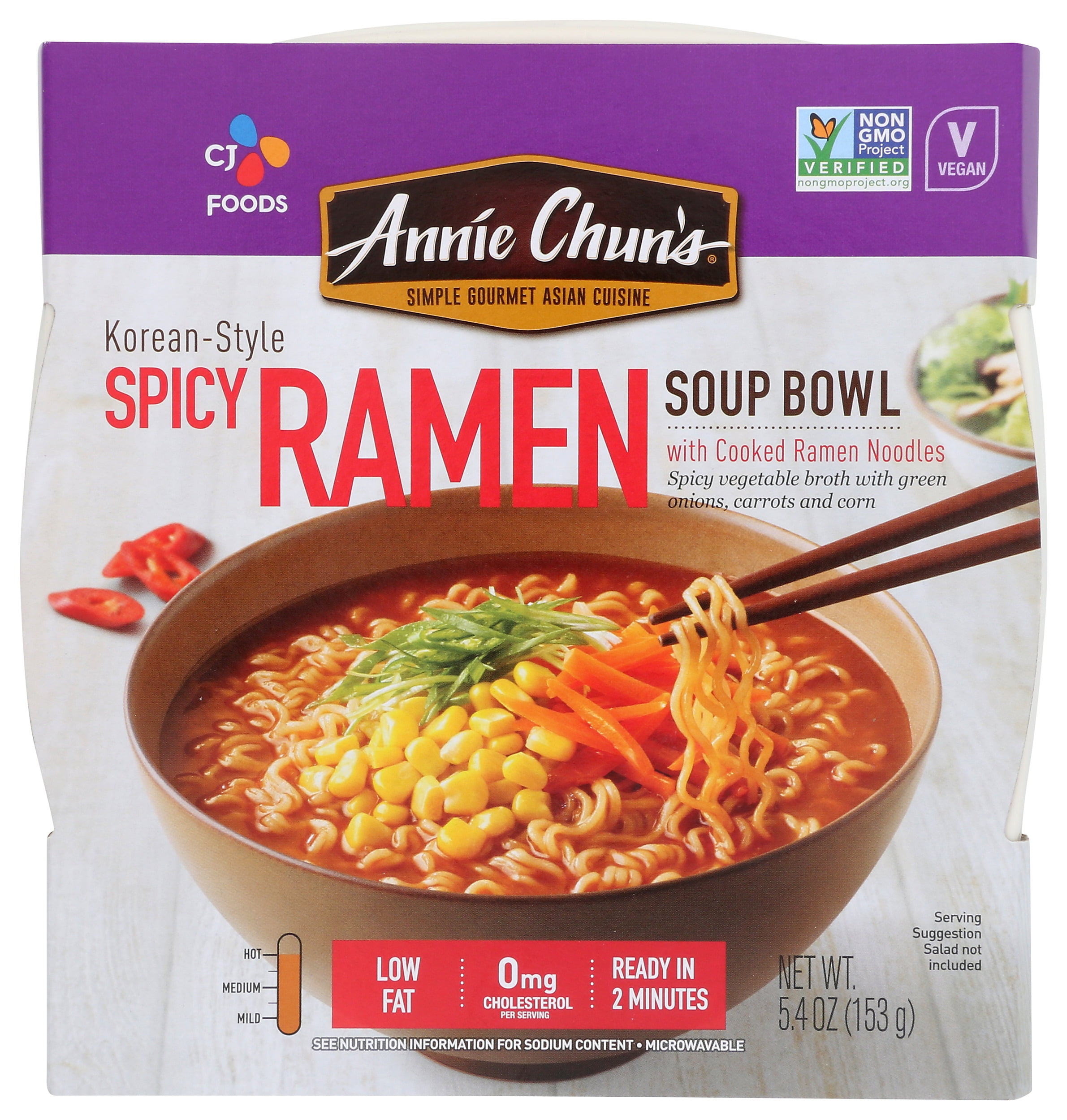 Pack of 6, Annie Chuns Korean-Style Spicy Ramen Soup Bowl, 5.4 oz ...
