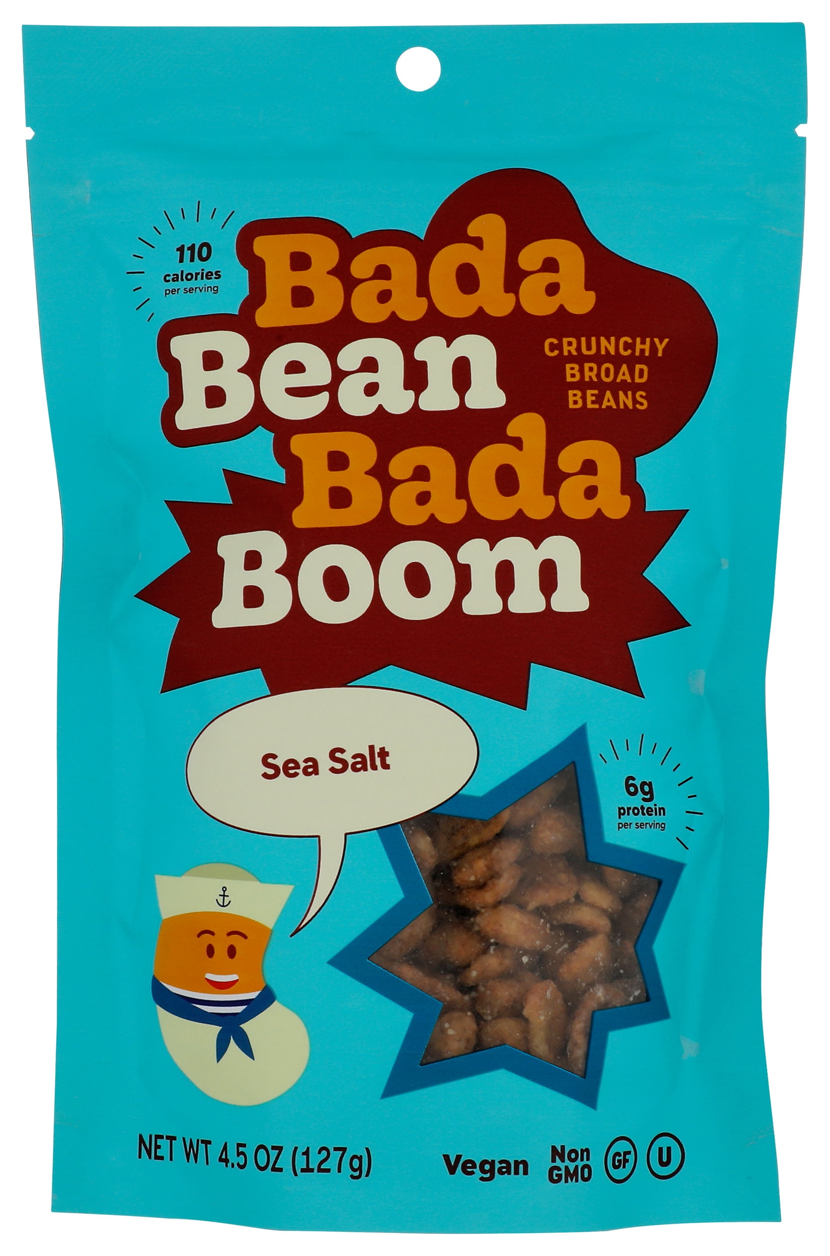 Pack of 6, Bada Bean Bada Boom Sea Salt Crunch Broad Beans, 4.5 oz - Walmart.com