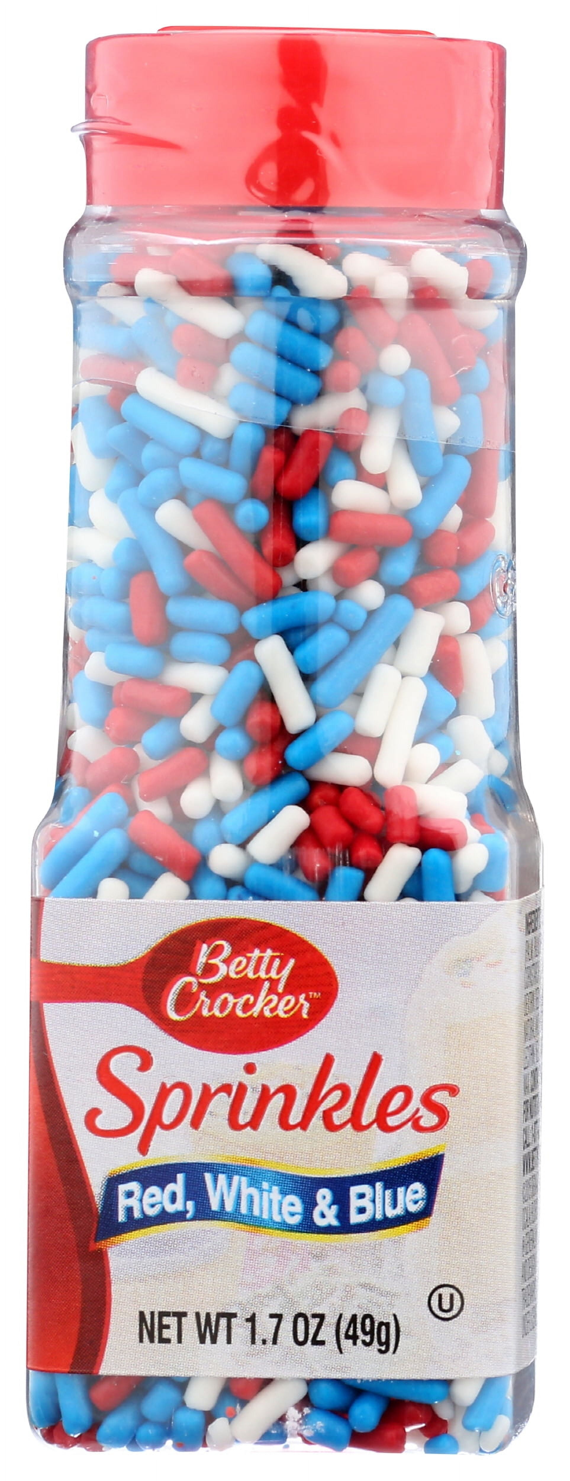 Pack of 6, Betty Crocker Red, White & Blue Sprinkles, 1.75 oz - Walmart.com