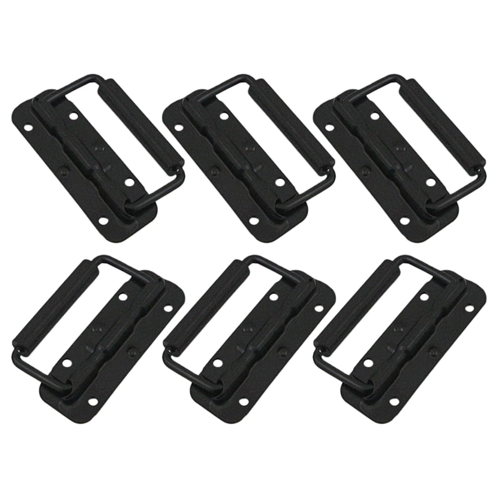 Pack of 6 Black Foldable Handles Spring Mechanism Rustproof for ...