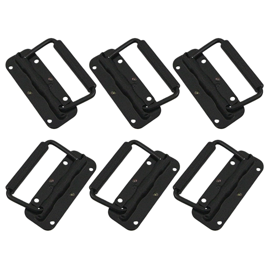 Pack of 6 Black Foldable Handles Spring Mechanism Rustproof for ...
