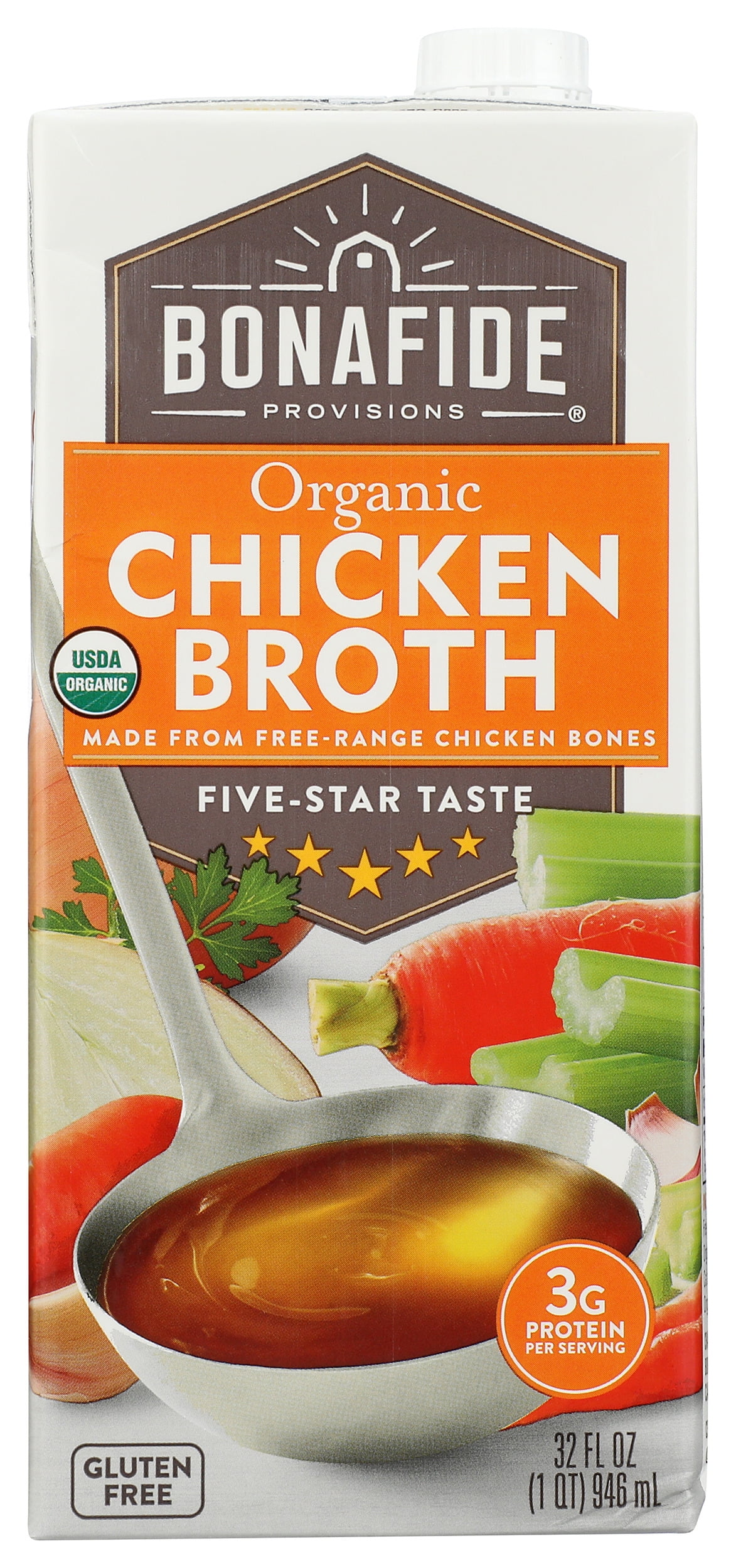Pack of 6, Bonafide Organic Chicken Broth, 32 fl oz - Walmart.com
