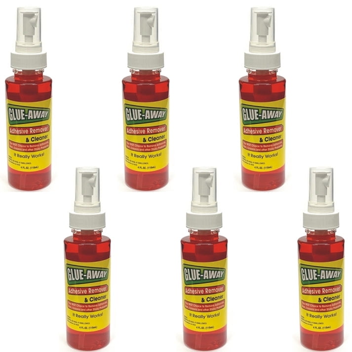 Pack of 6 Bottles - Glue-Away Adhesive Remover and Cleaner Spray (Net 4 ...