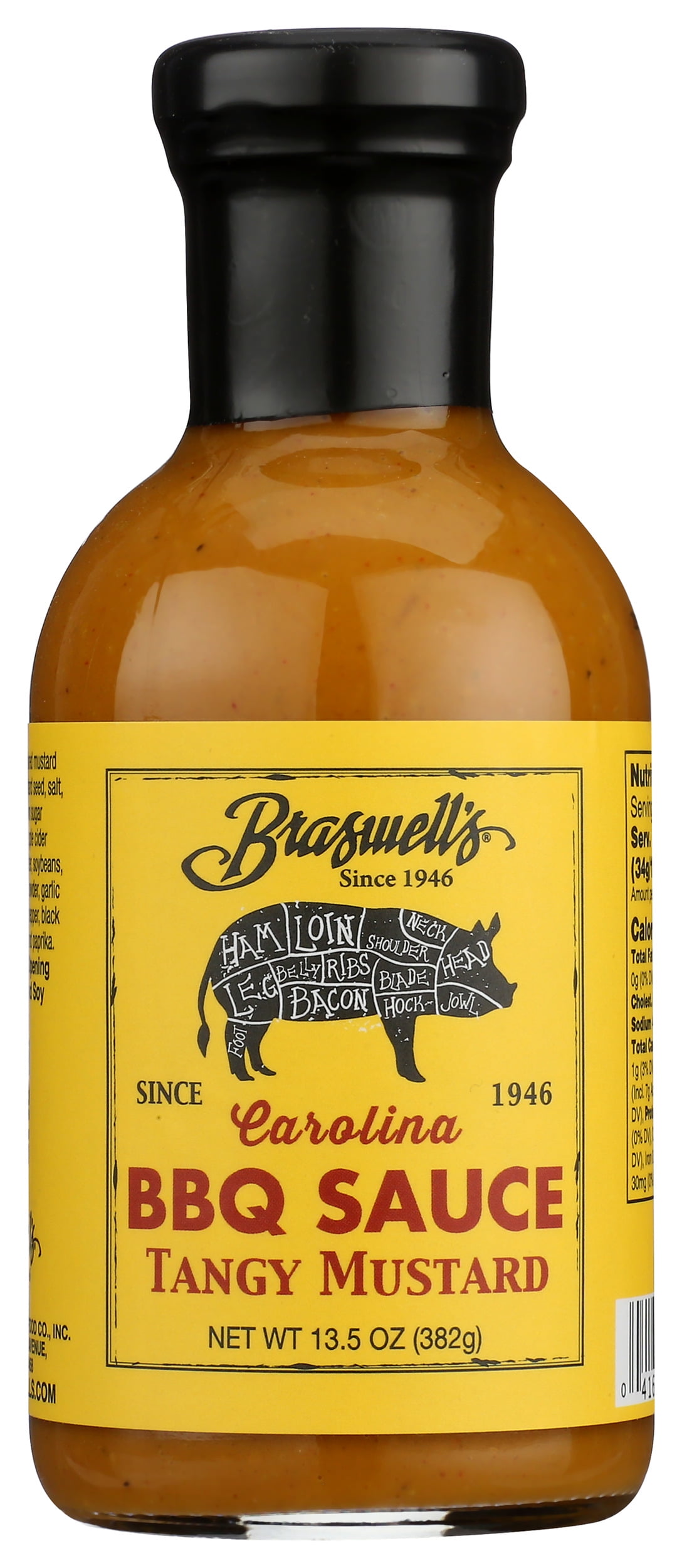 Pack of 6, Braswell Carolina Tangy Mustard BBQ Sauce, 13.5 oz - Walmart.com