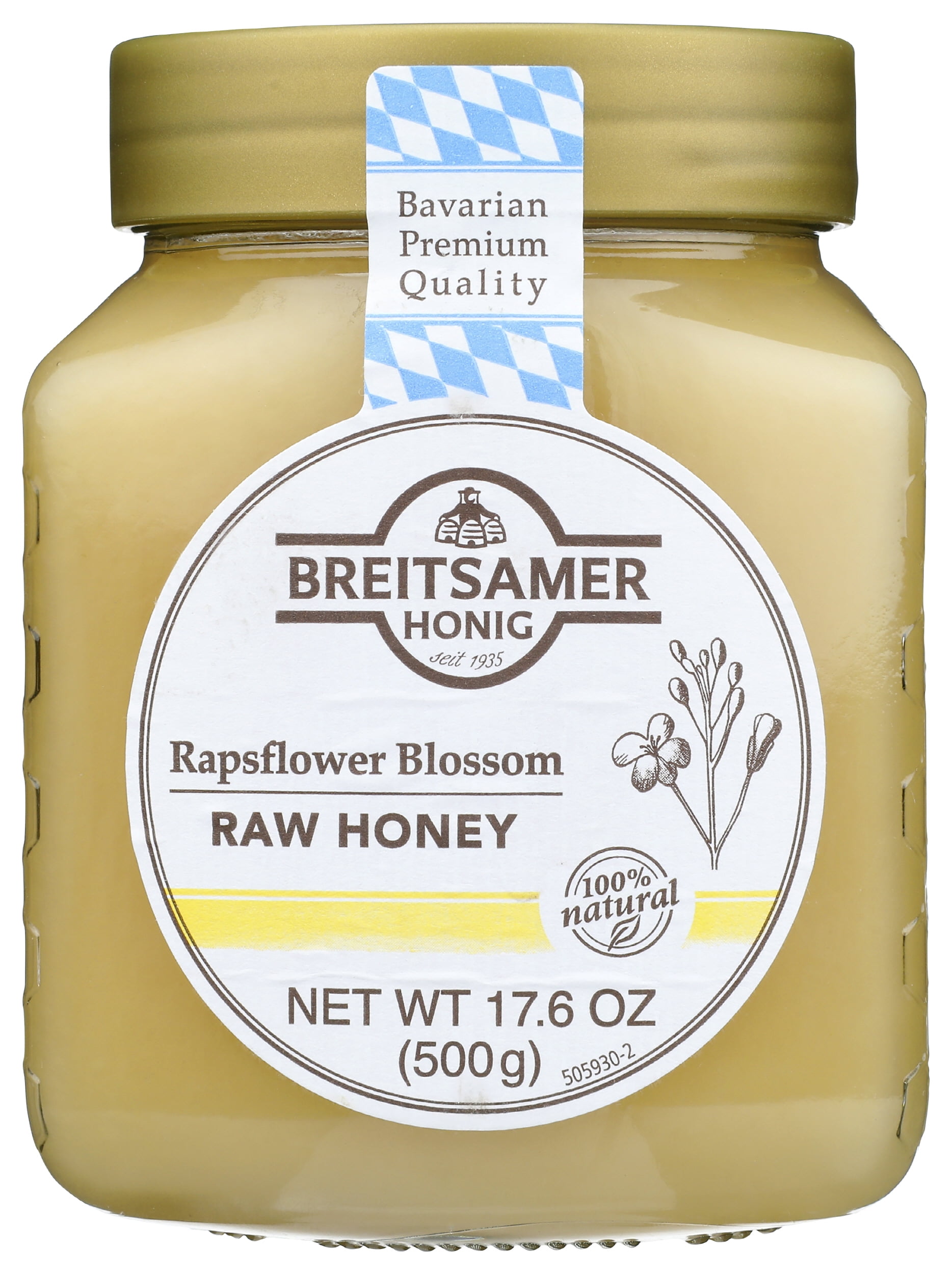 Pack of 6, Breitsamer Honig Rapsflower Blossom Raw Honey, 17.6 oz ...