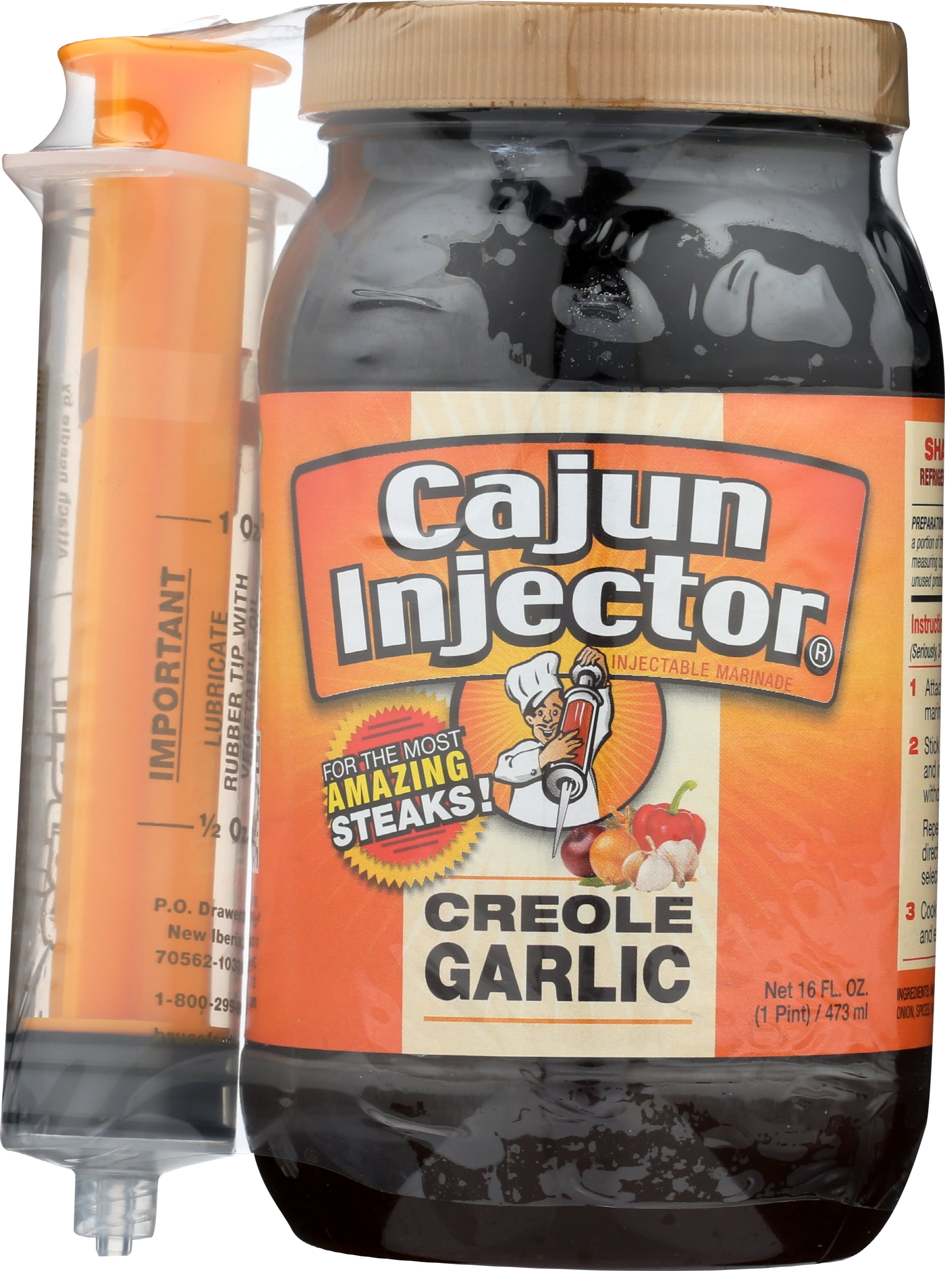 Pack of 6, Cajun Injector Creole Garlic Injectable Marinade, 16 oz ...