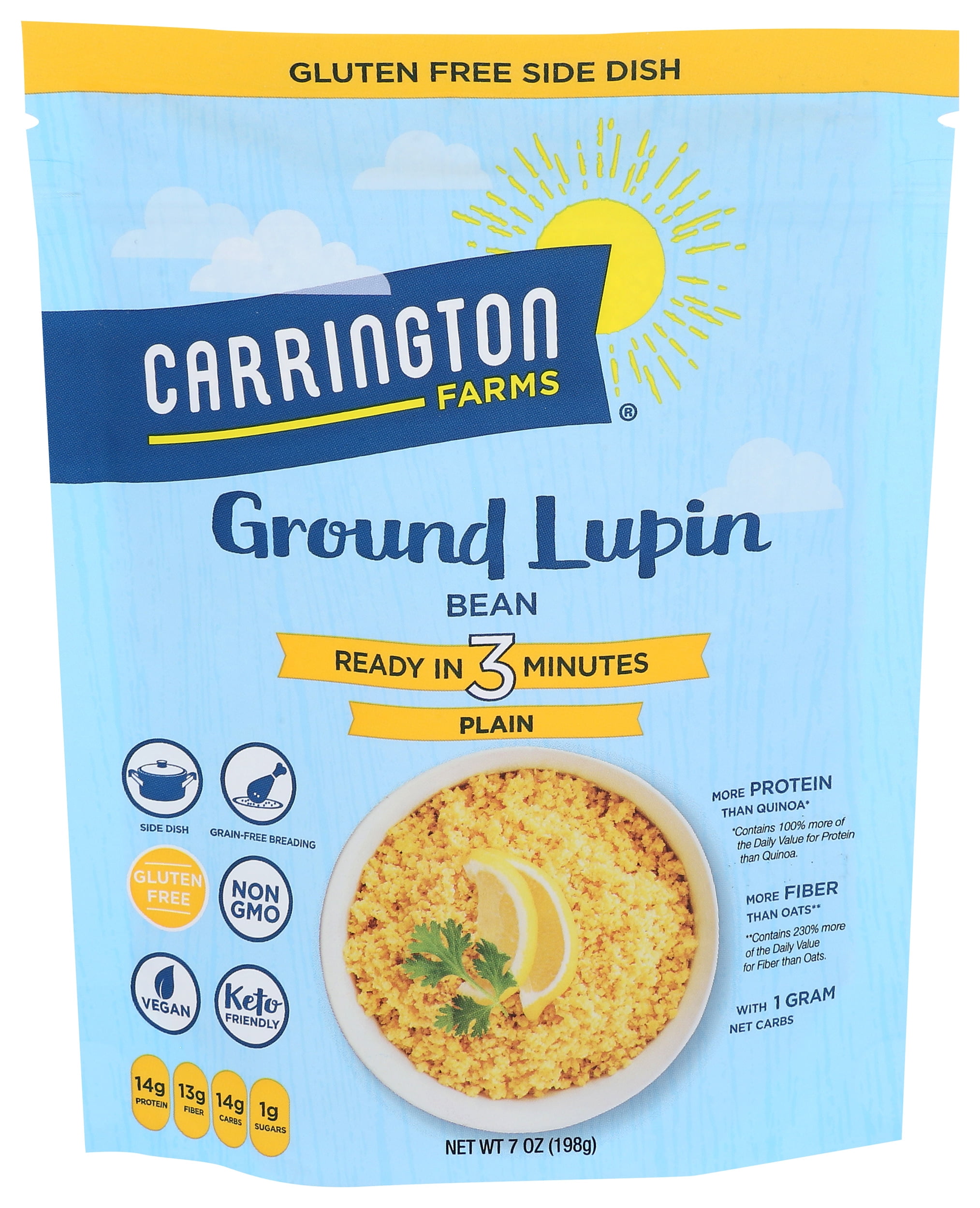 (Pack of 6), Carrington Farms Ground Lupin Bean Plain, 7 oz - Walmart.com