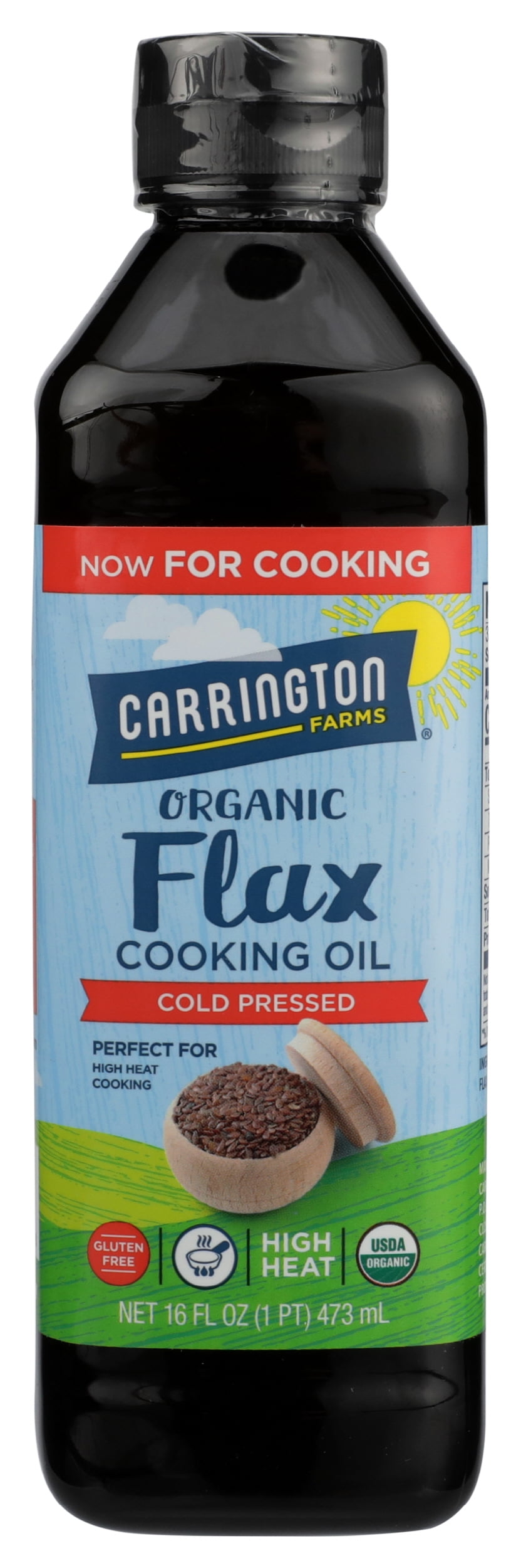 Pack of 6, Carrington Farms Organic Flax Cooking Oil, 16 fl oz ...