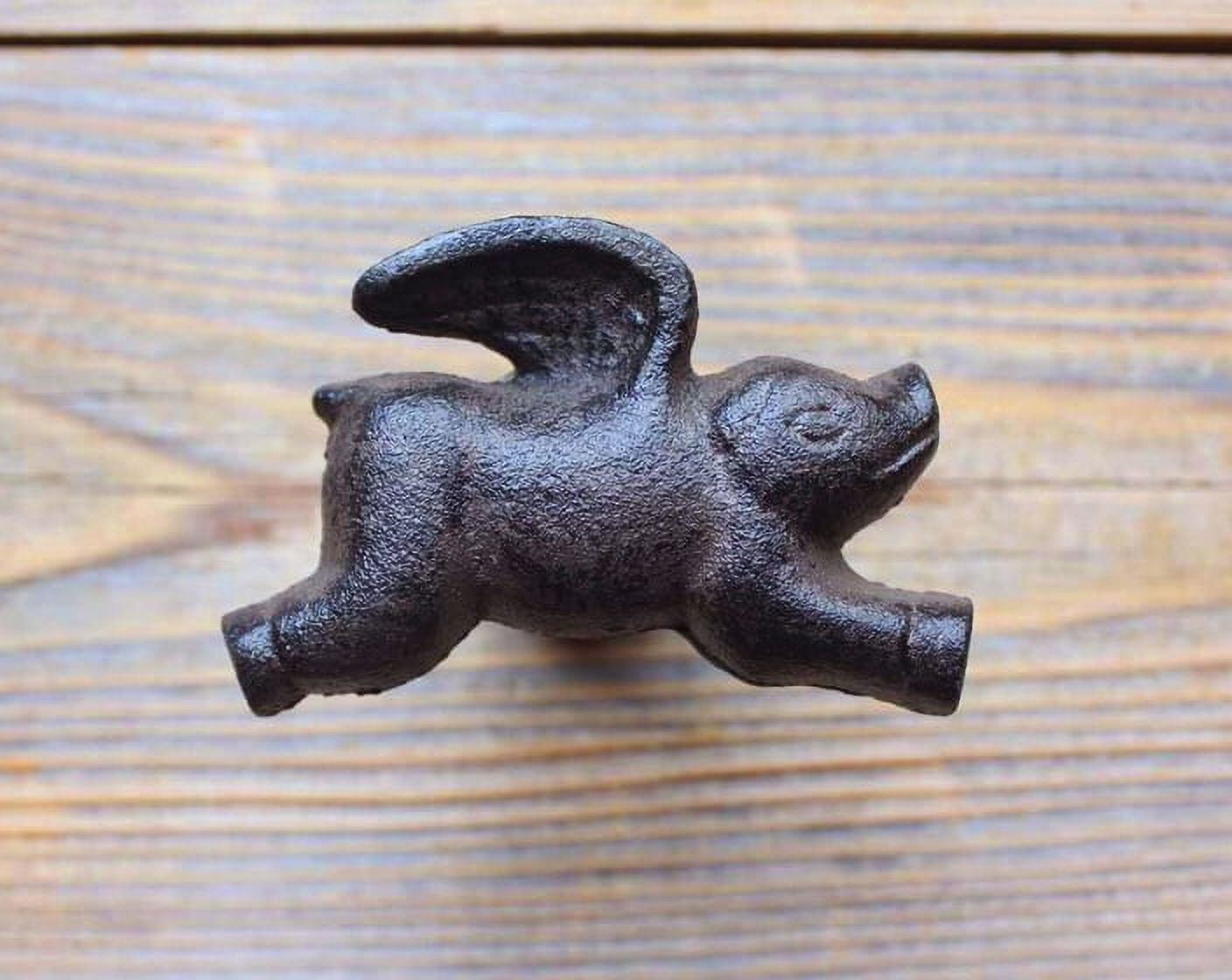 Pack of 6 Cast Iron Rustic Country Flying Pigs Cabinet Dresser Drawer ...