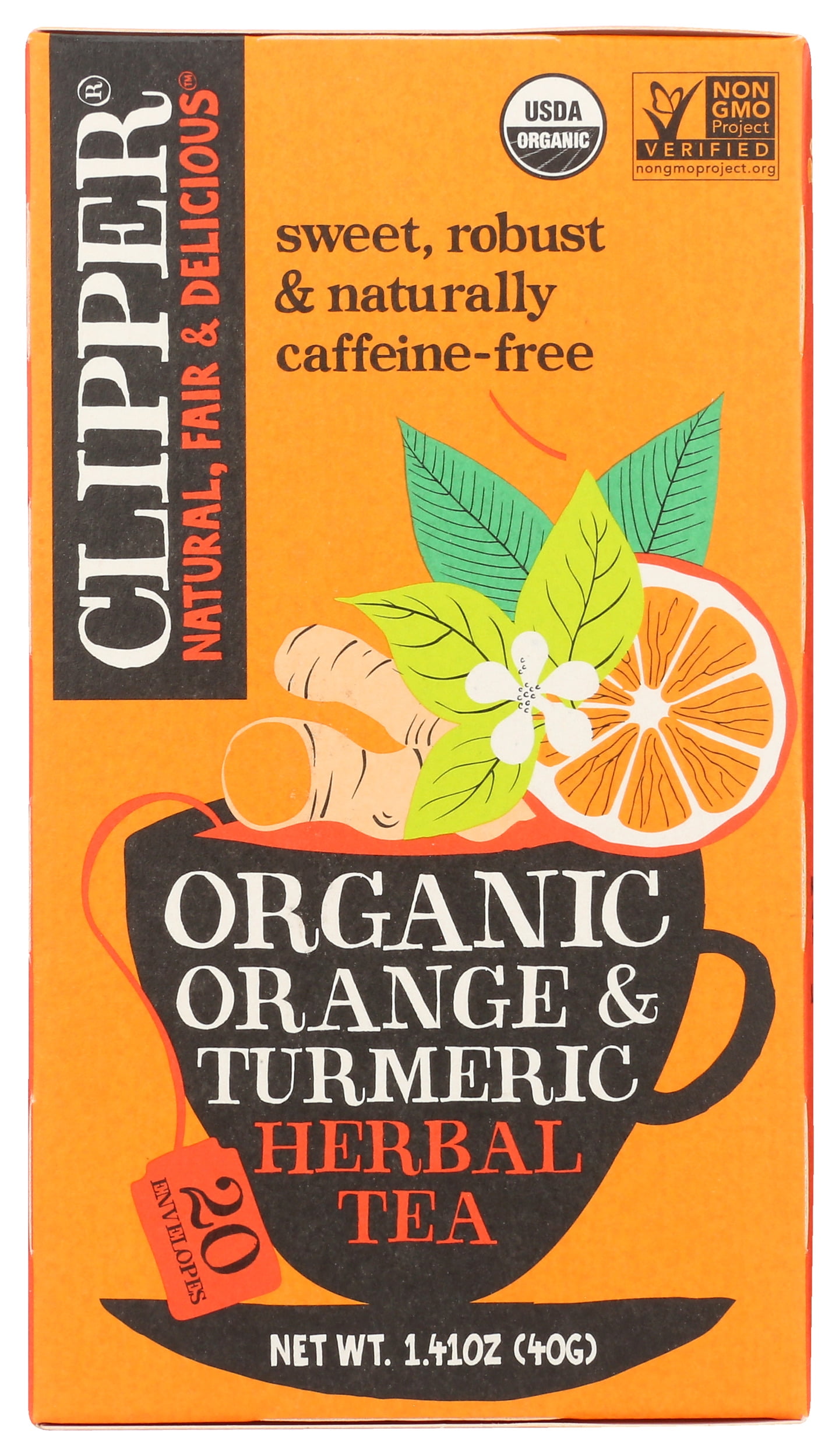 (Pack of 6), Clipper Organic Orange & Turmeric - 20 Ct, 1.41 oz ...