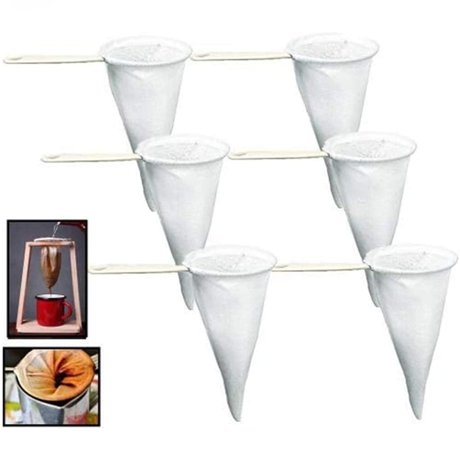 Pack of 6 Colador Cafe Cloth Coffee Tea Strainer, Lot of Strainers in ...