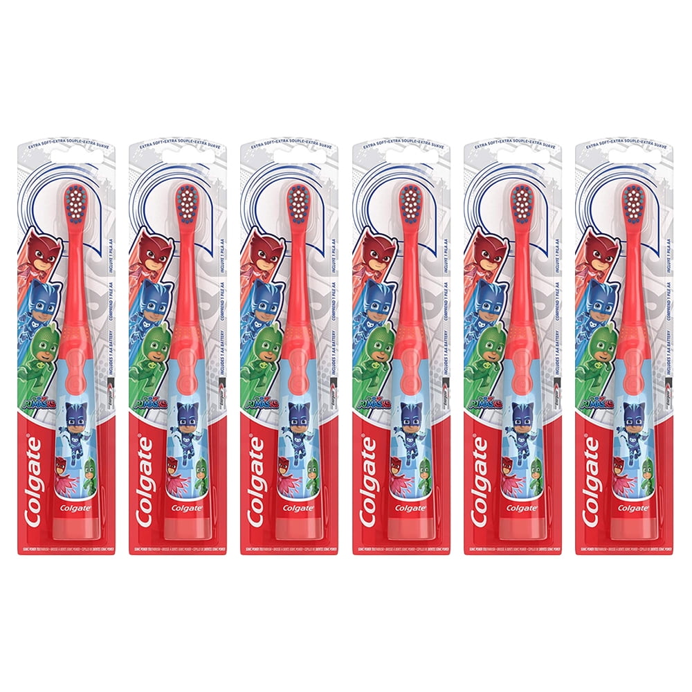 Pack of (6) Colgate Kids Battery Powered Toothbrush, PJ Masks, Extra ...