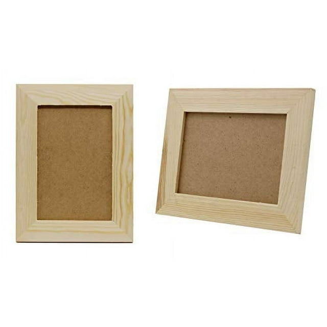 DIY Pack of 6 - Unfinished Wooden Picture Frames - Stand/Hang - 4x6 Inch Photo - Walmart.com