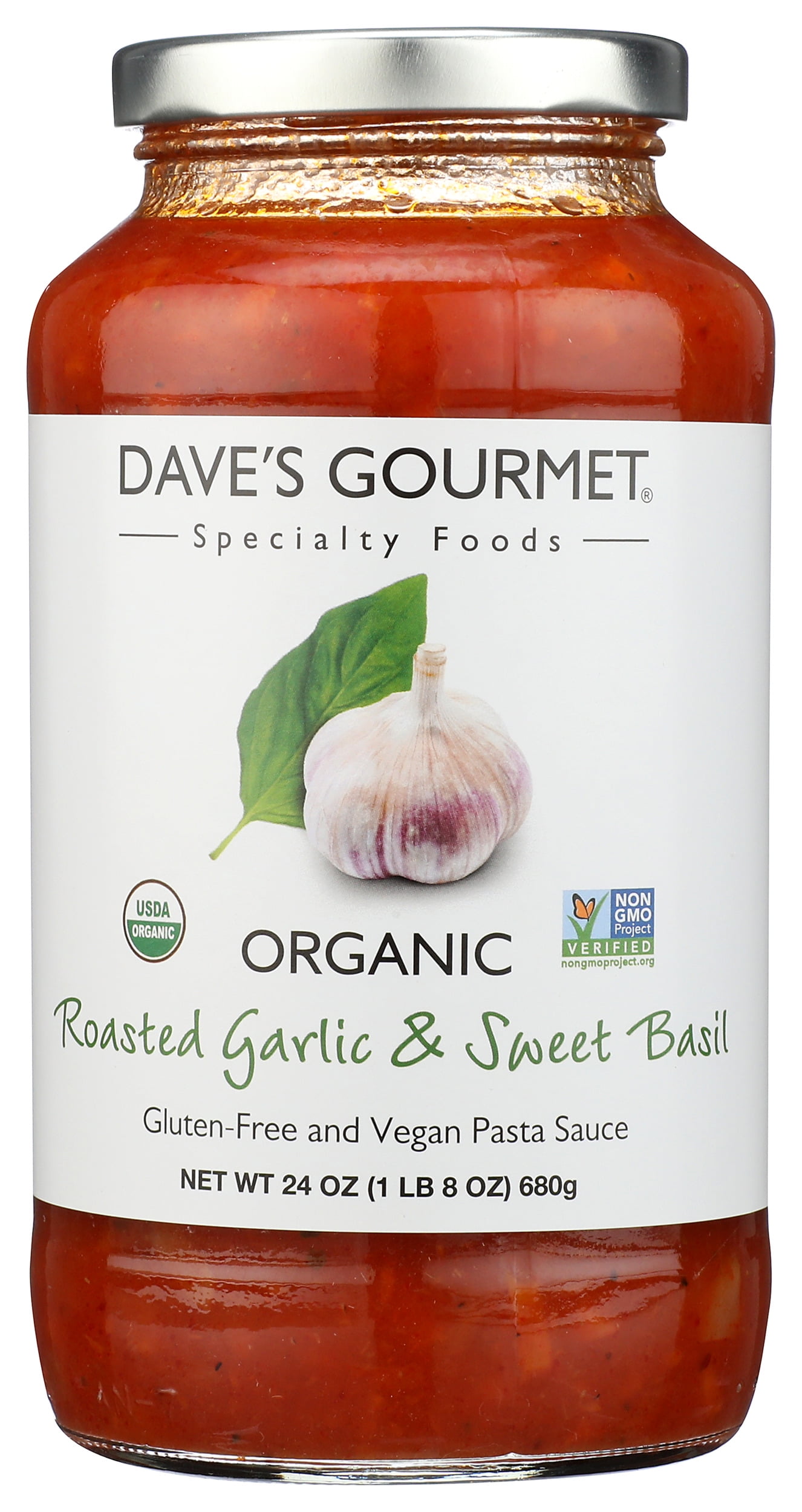 Pack of 6, Daves Gourmet Organic Roasted Garlic & Sweet Basil Pasta ...