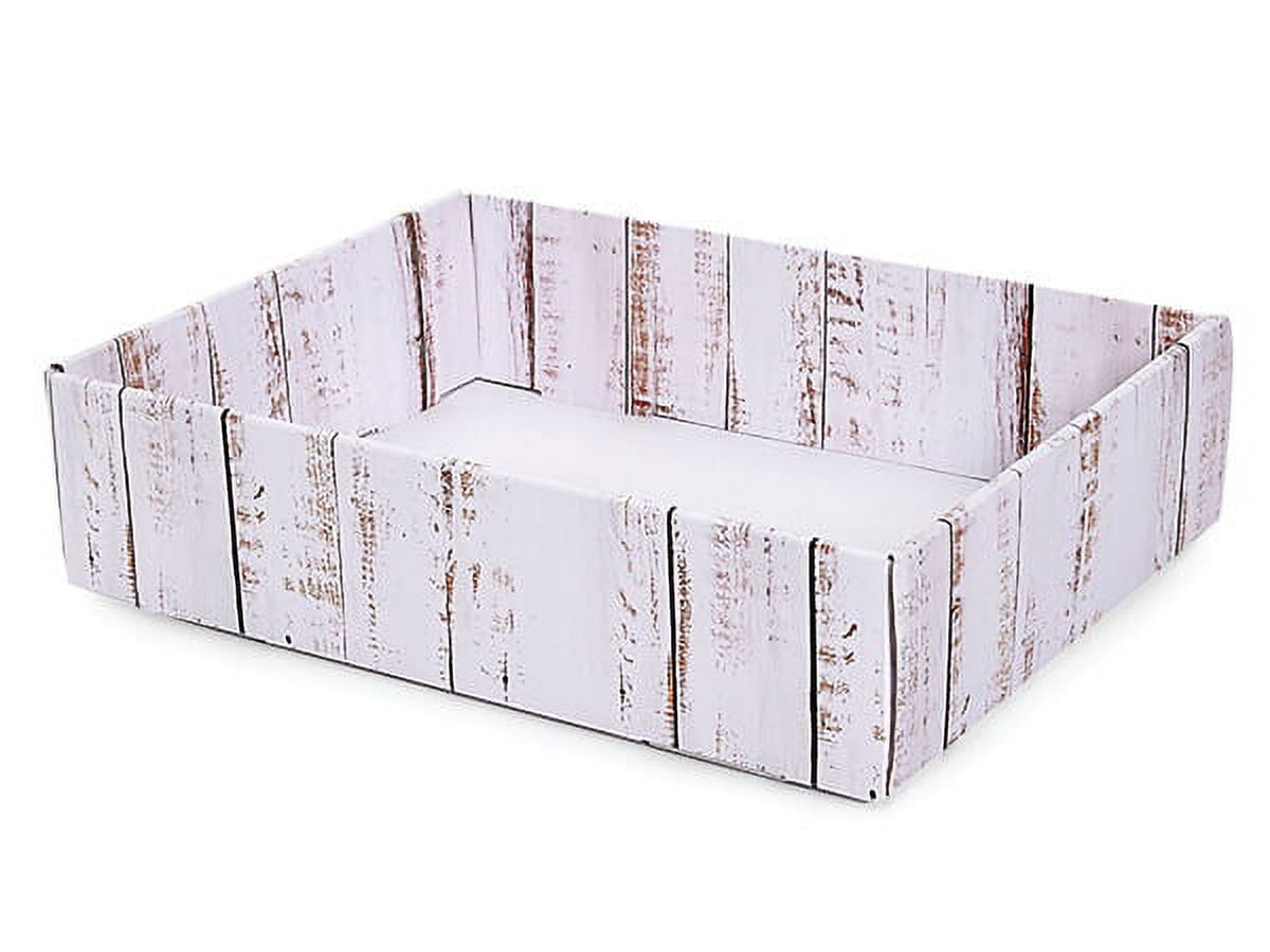 Pack of 6, Distressed Wood Gourmet Decorative Corrugated Tray, 12x9x3 ...