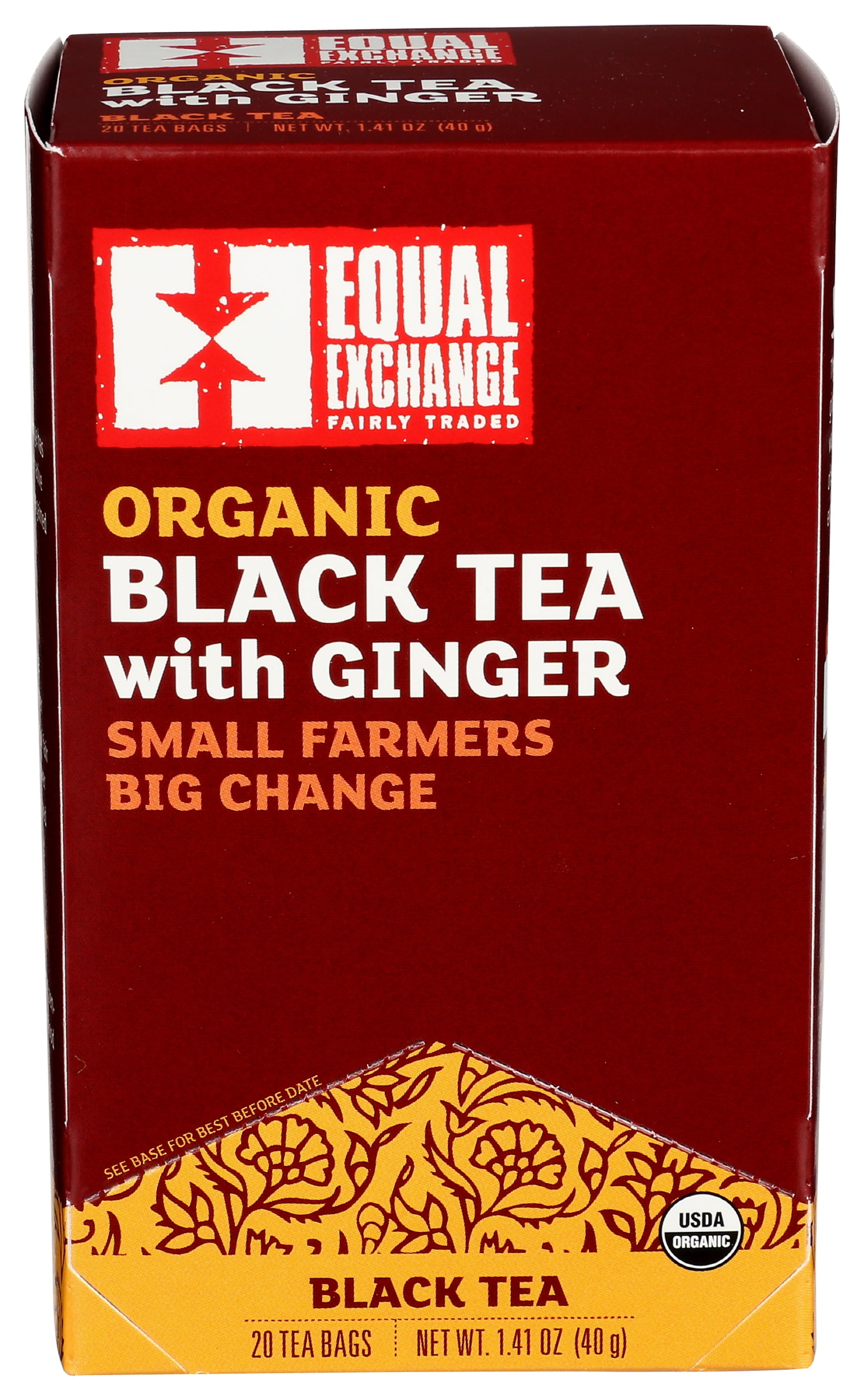 (Pack of 6), EQUAL EXCHANGE Organic Black Tea with Ginger, 20 Bags ...