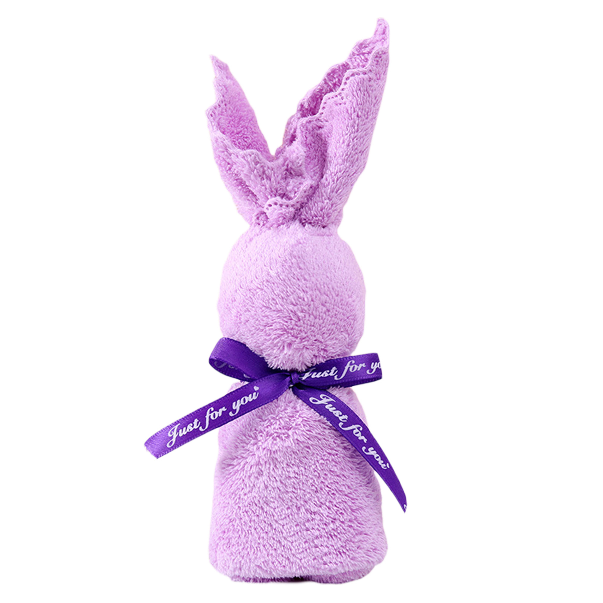 Pack of 6 Easter Bunny Ears Hand Towels with Ribbon Bowknot Happy ...