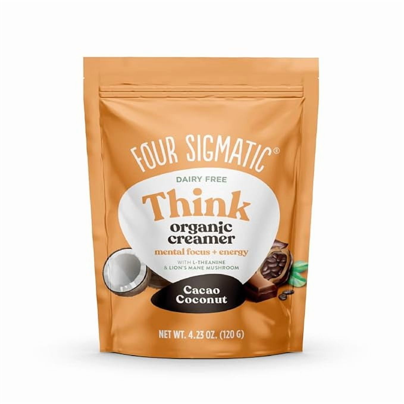 (Pack of 6), Four Sigmatic Think Organic Cacao Coconut Creamer, 4.23 oz ...