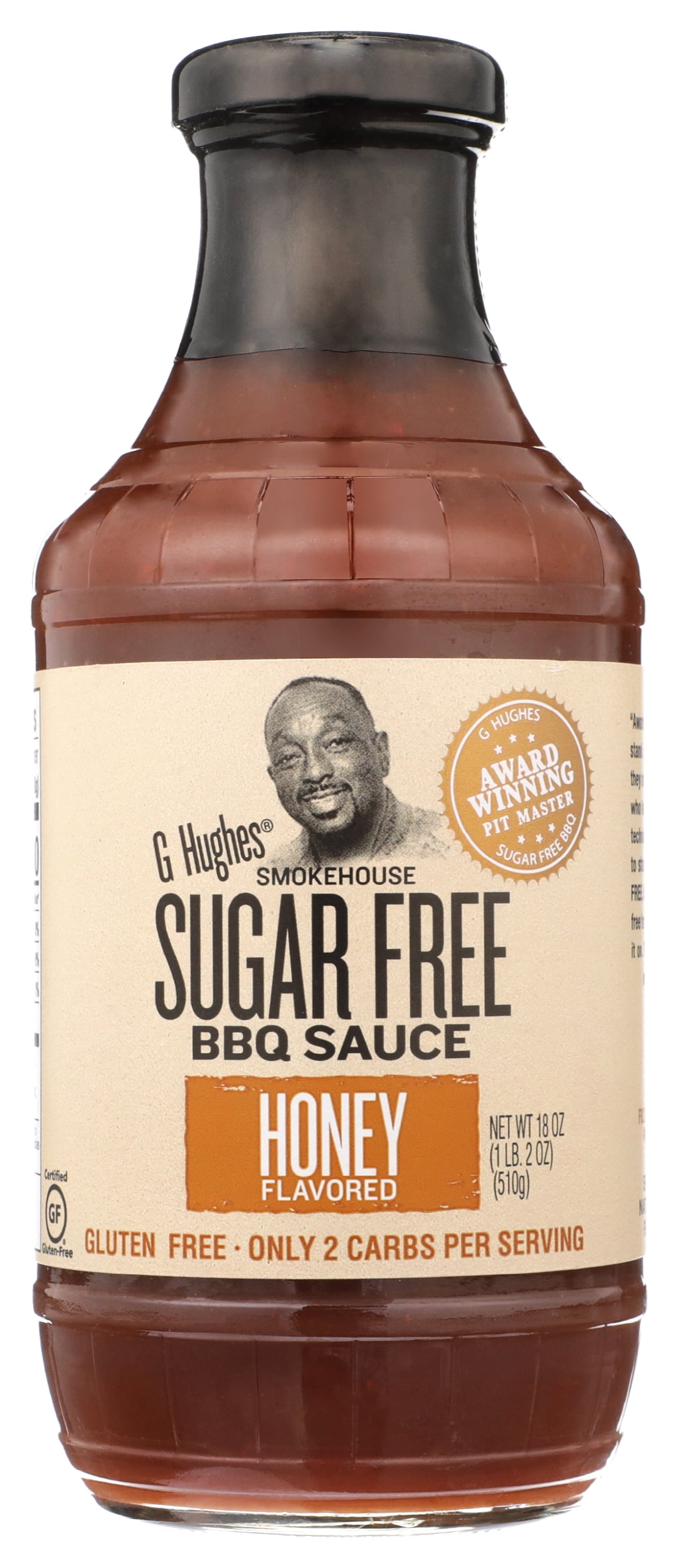 Pack of 6, G Hughes Sugar-Free Honey Flavored BBQ Sauce, 18 oz ...