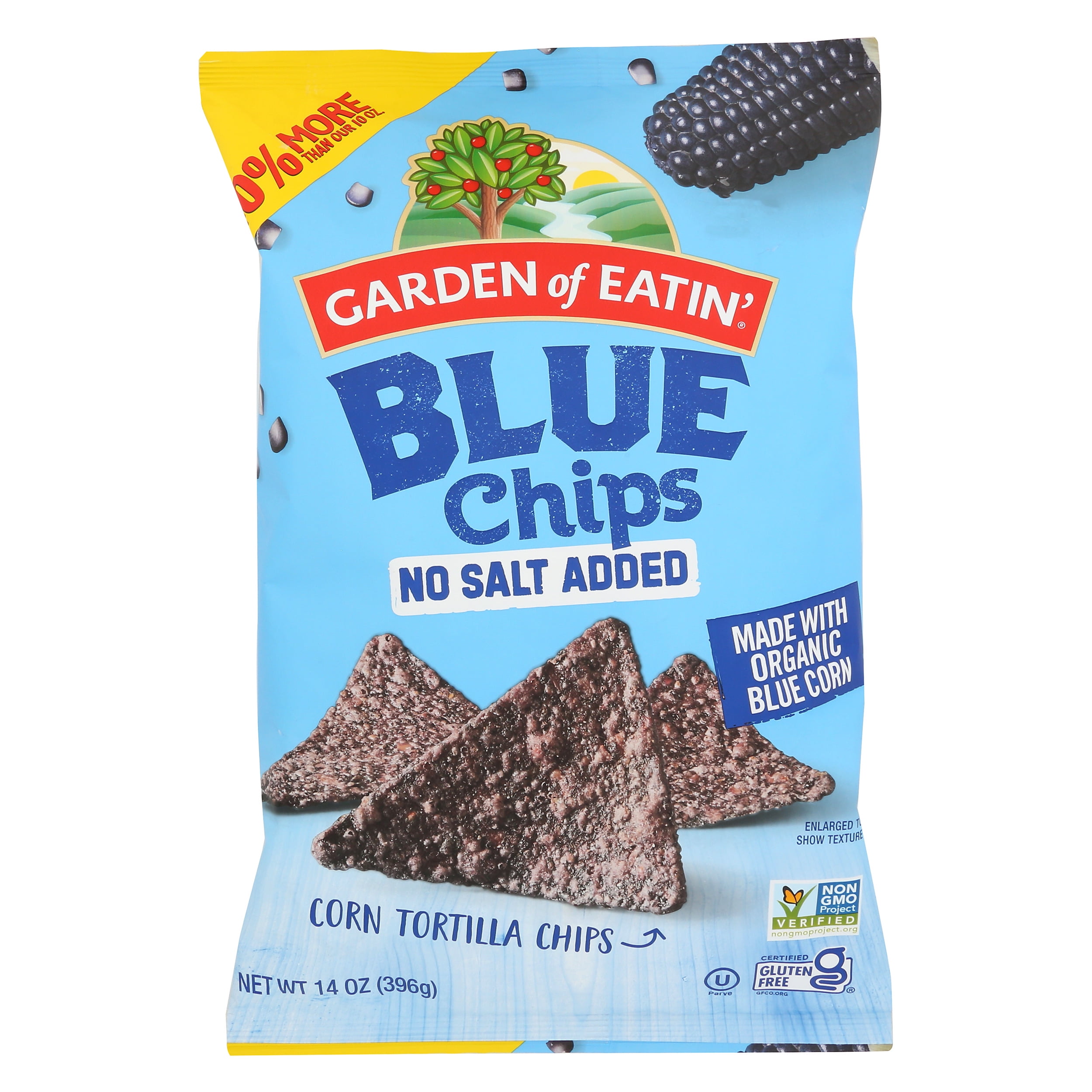 Pack of 6, Garden Of Eatin Blue Corn Tortilla Chips No Added Salt, 14 ...