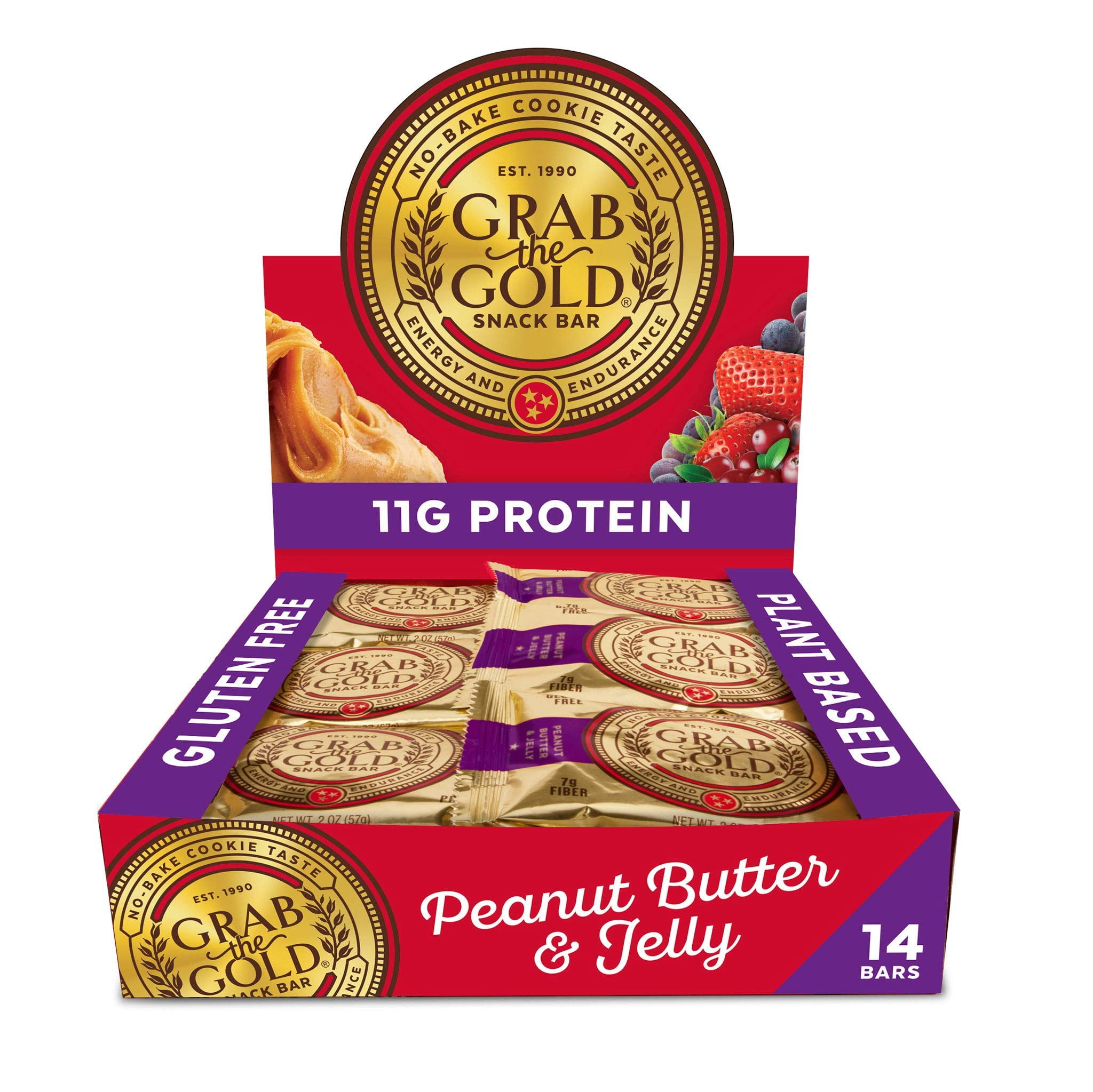(Pack Of 6) Grab The Gold Bars Peanut Butter & Jelly 10 Oz - Walmart.com