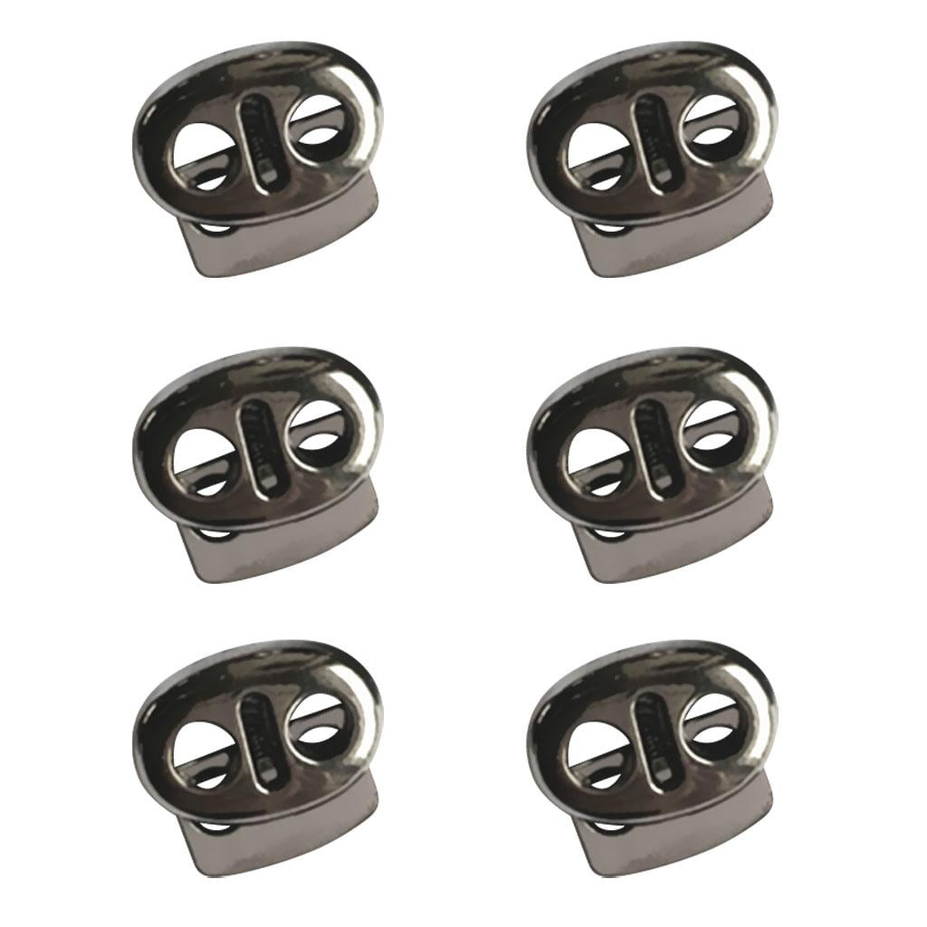 (Pack of 6) Gray Metal two holes Cord Locks Clamp Slider for , Elastic ...