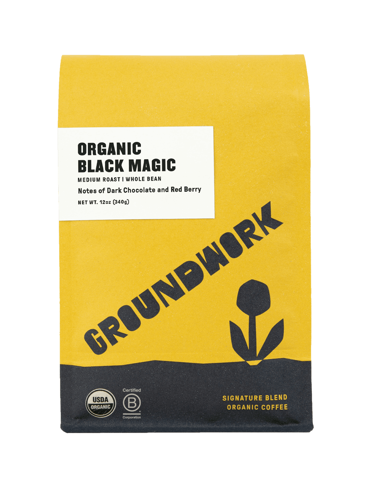 Pack of 6, Groundwork Coffee Organic Black Magic Whole Bean Coffee, 12 ...