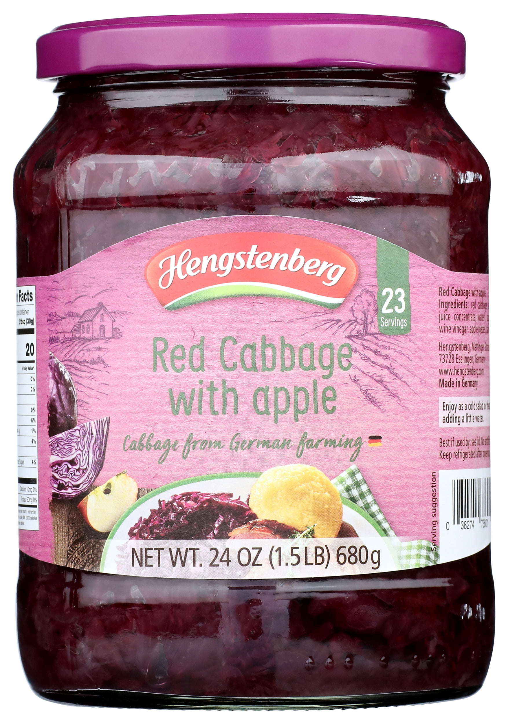 Pack of 6, Hengstenberg Red Cabbage with Apple, 24 oz - Walmart.com