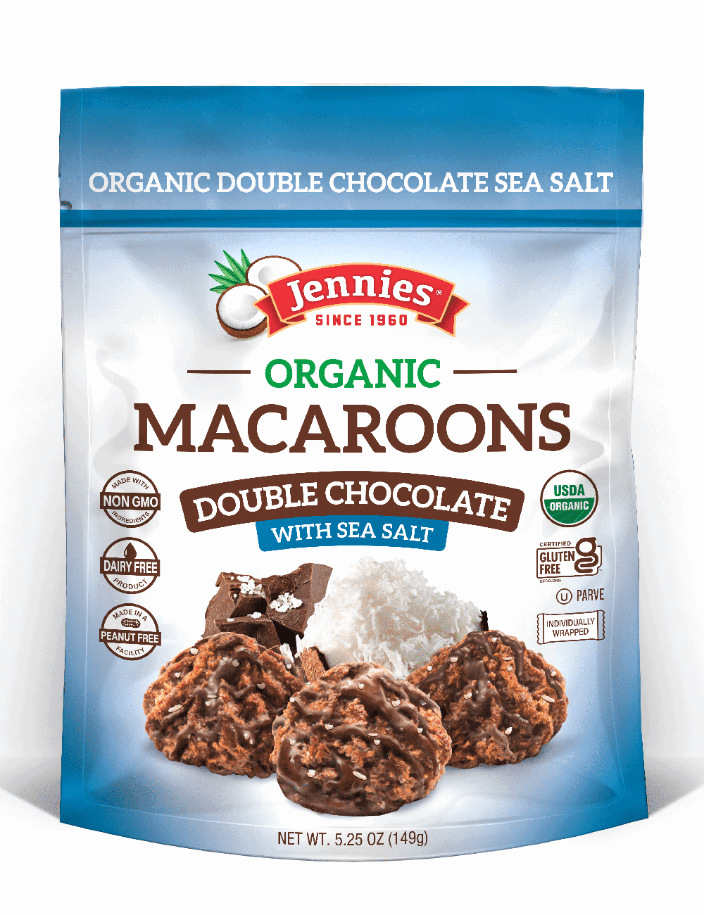 (Pack of 6), Jennies Double Chocolate Sea Salt Macaroons, 5.25 oz ...