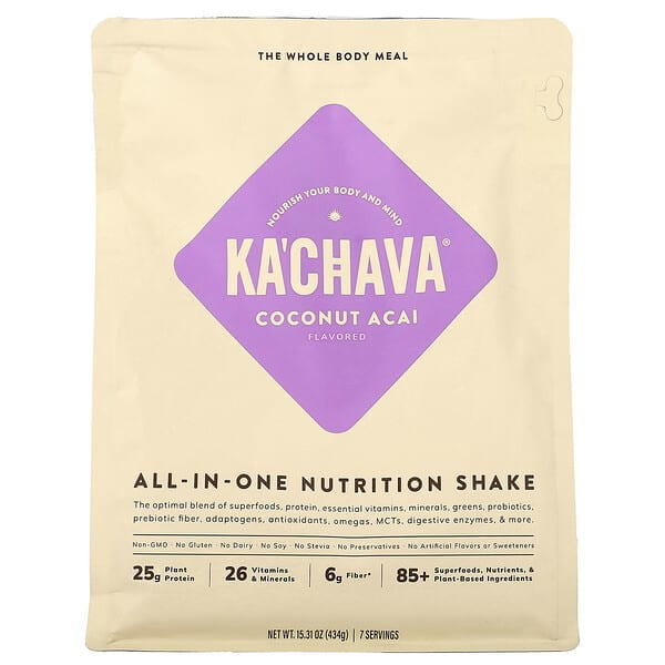 (Pack of 6) Kachava Nutrition Superblend Shake Coconut Acai 15.3 oz 7 ...