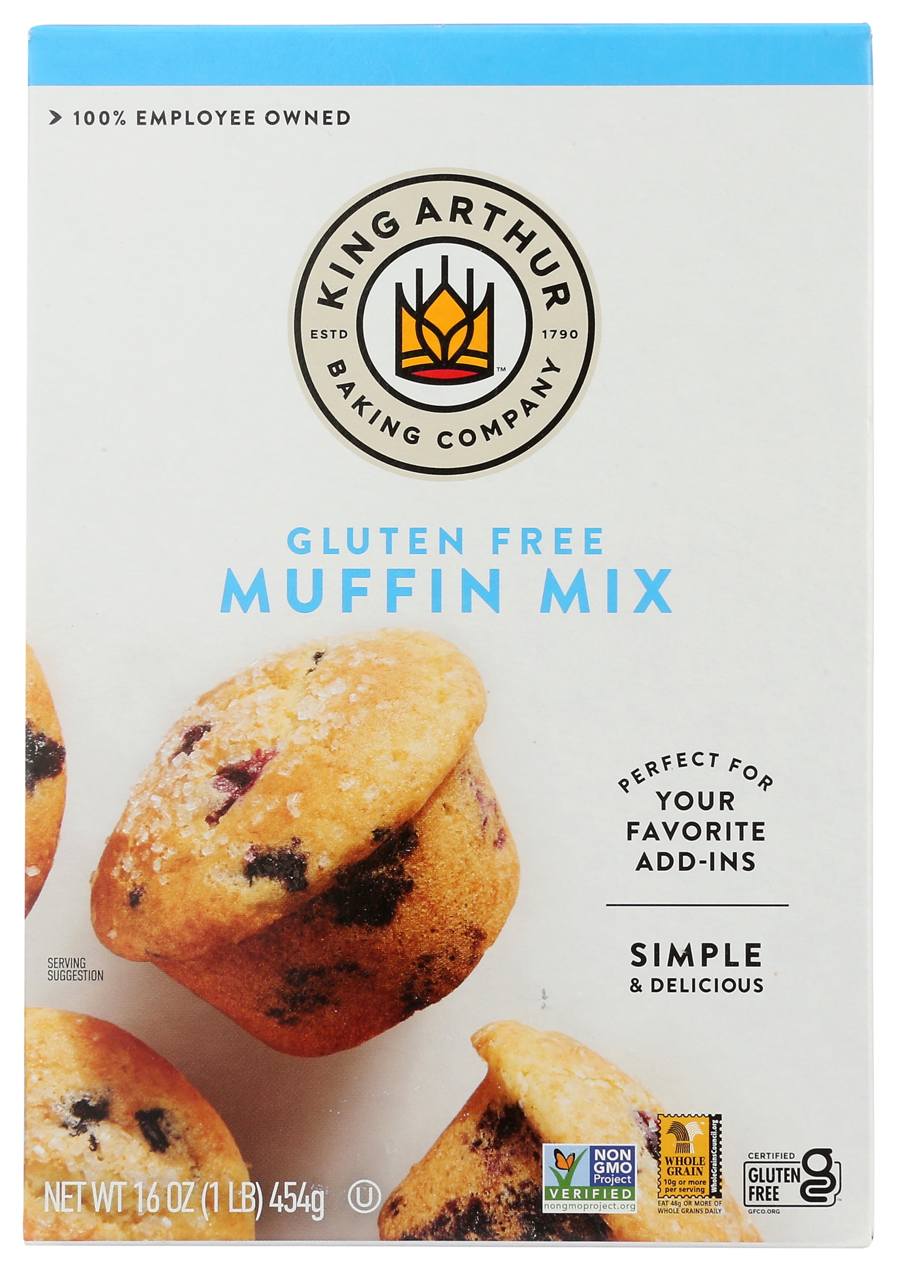 Pack of 6, King Arthur Gluten-Free Muffin Mix, 16 oz - Walmart.com